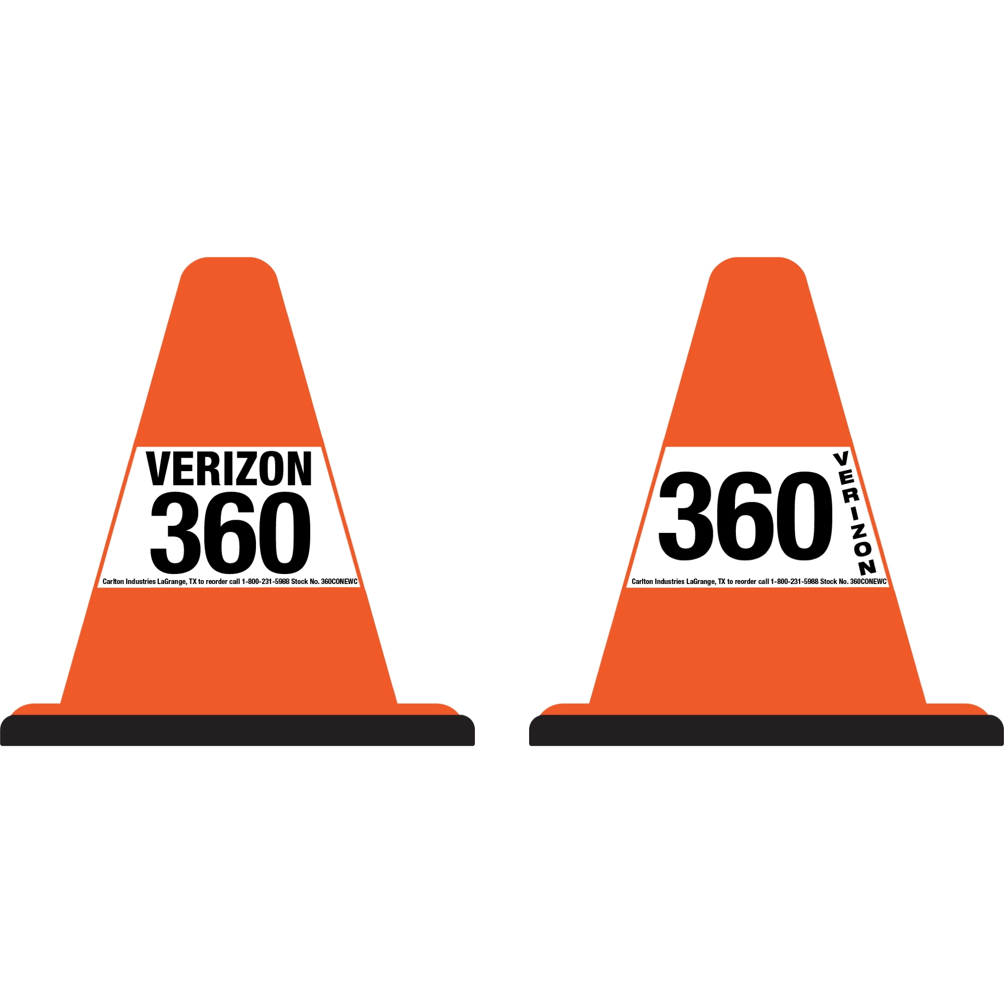 360 Custom Walk Around Safety Cone - White Sleeve
