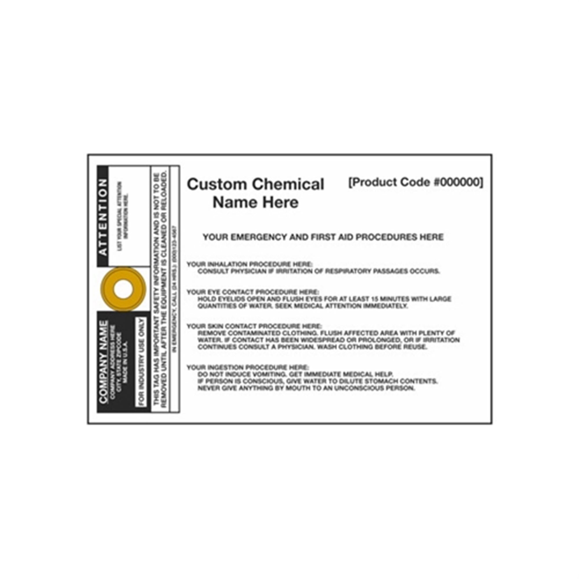 Jumbo Chemical Smart Tags - 6 x 9 | Carlton Industries