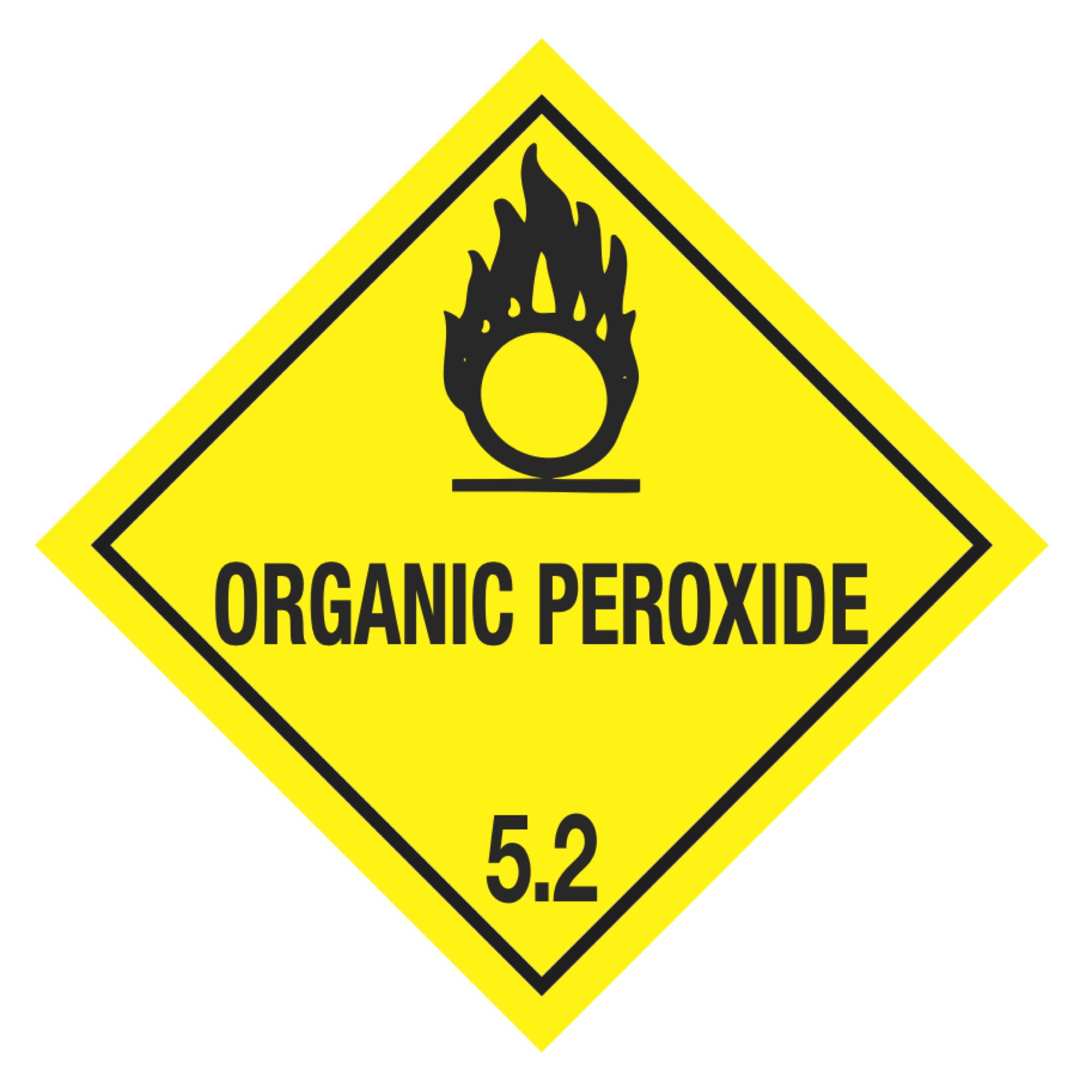 Organic Peroxide Shipping Label (Yellow) | Carlton Industries
