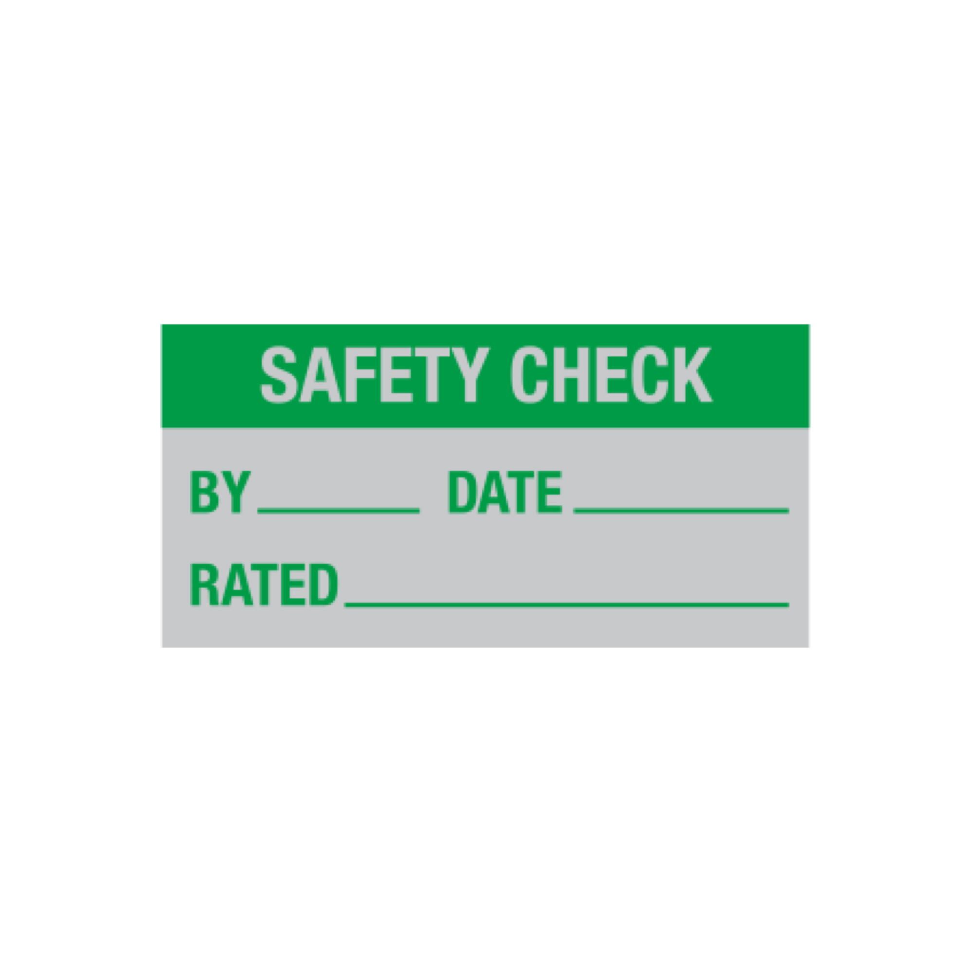 All Weather Calibration Decals (Maintenance) - Safety Check By/Date ...