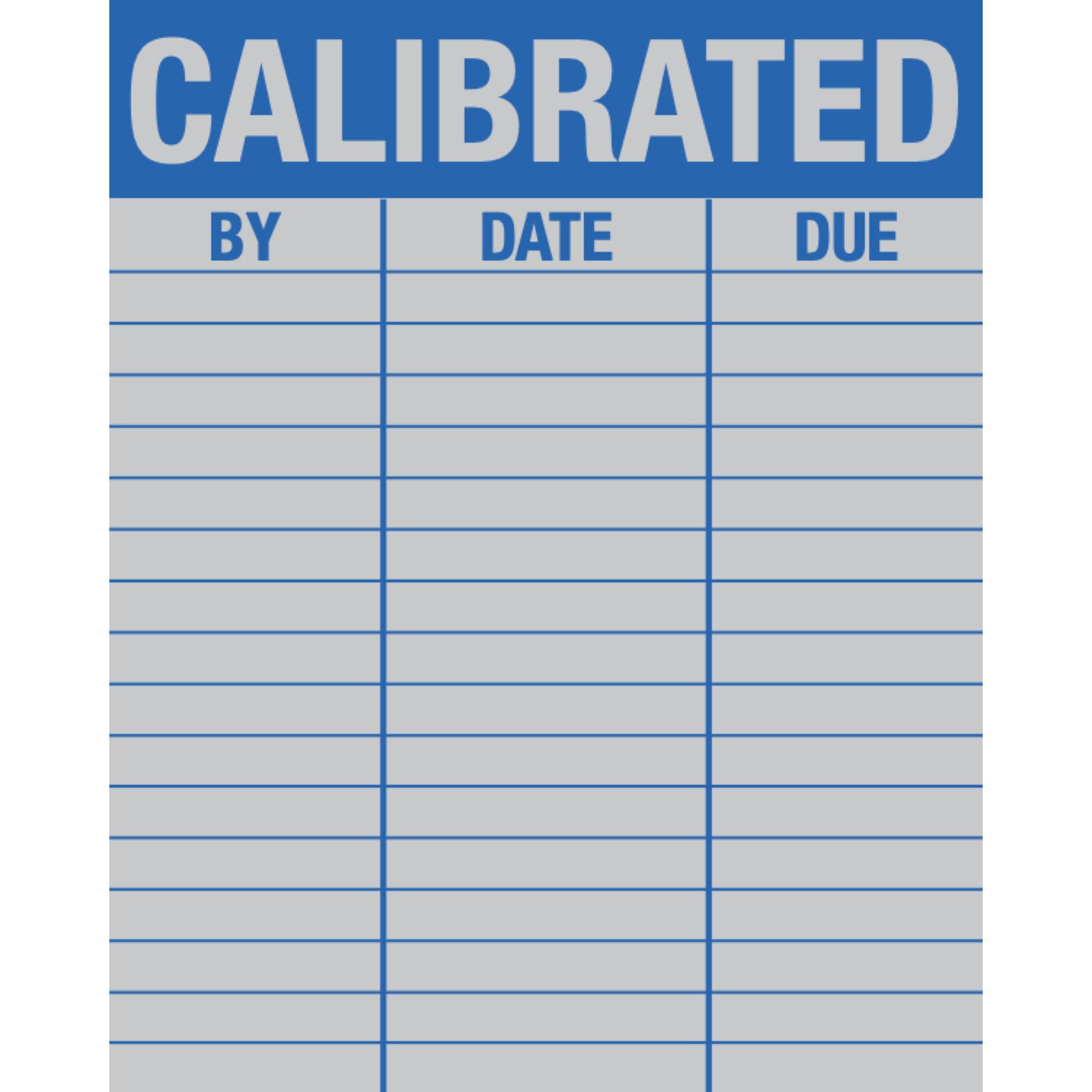 Service Record Decals - Calibrated By/Date/Due 4 x 5 | Carlton Industries