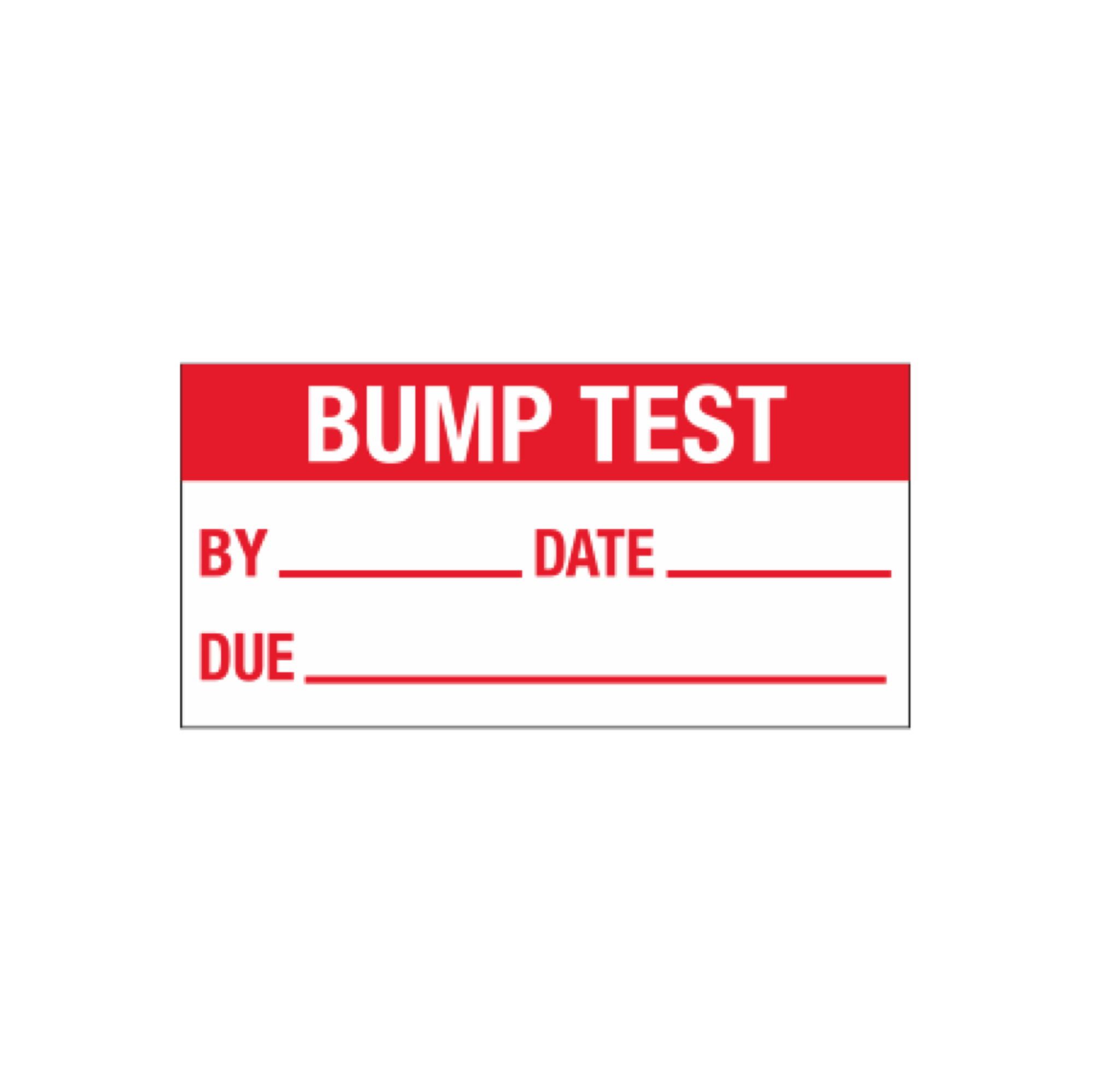 Quality Control Decals - Bump Test By/Date/Due - 1 x 2 | Carlton Industries