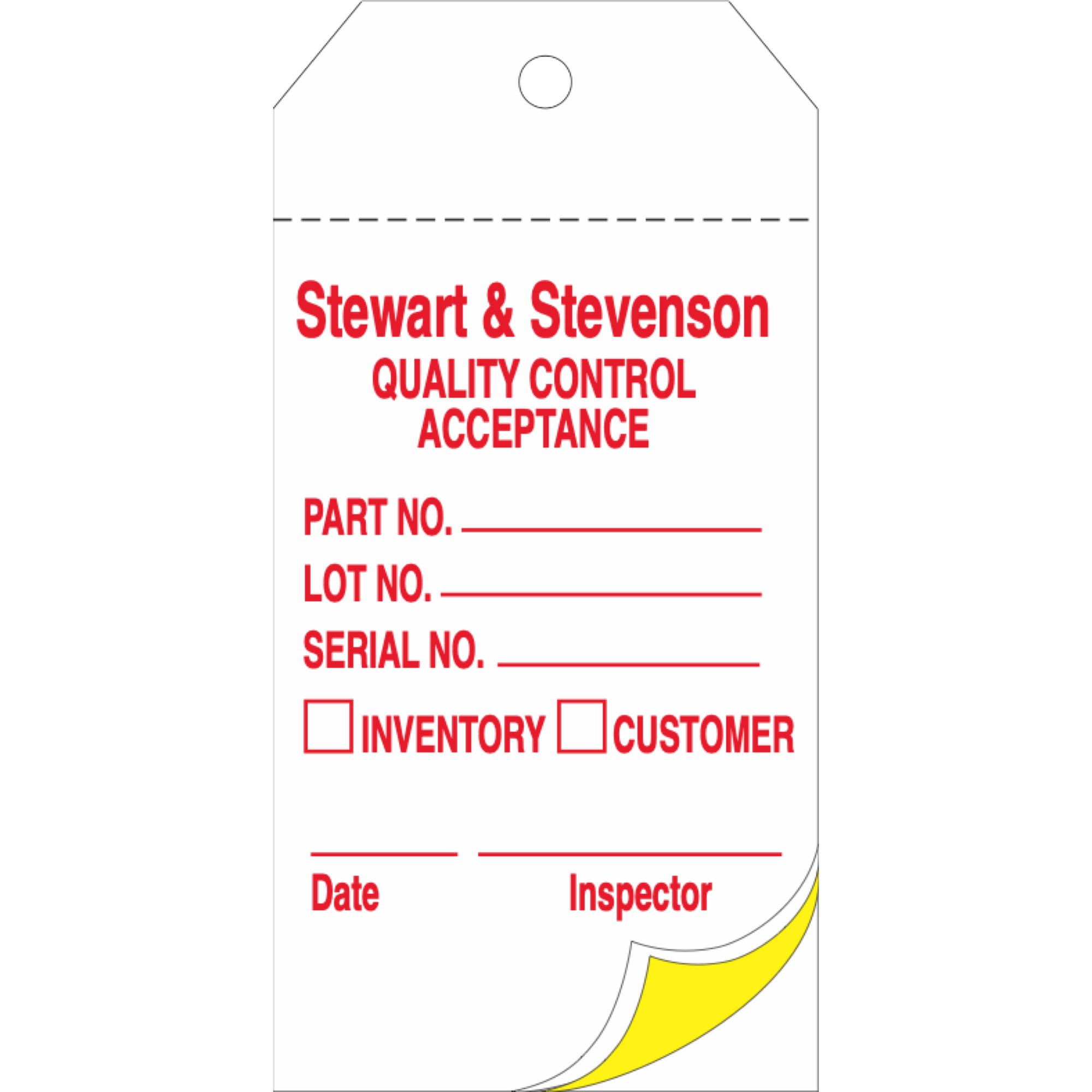 Custom Printed Mult-2 Part Tags -1000 Pk 2 5/8 x 51/4