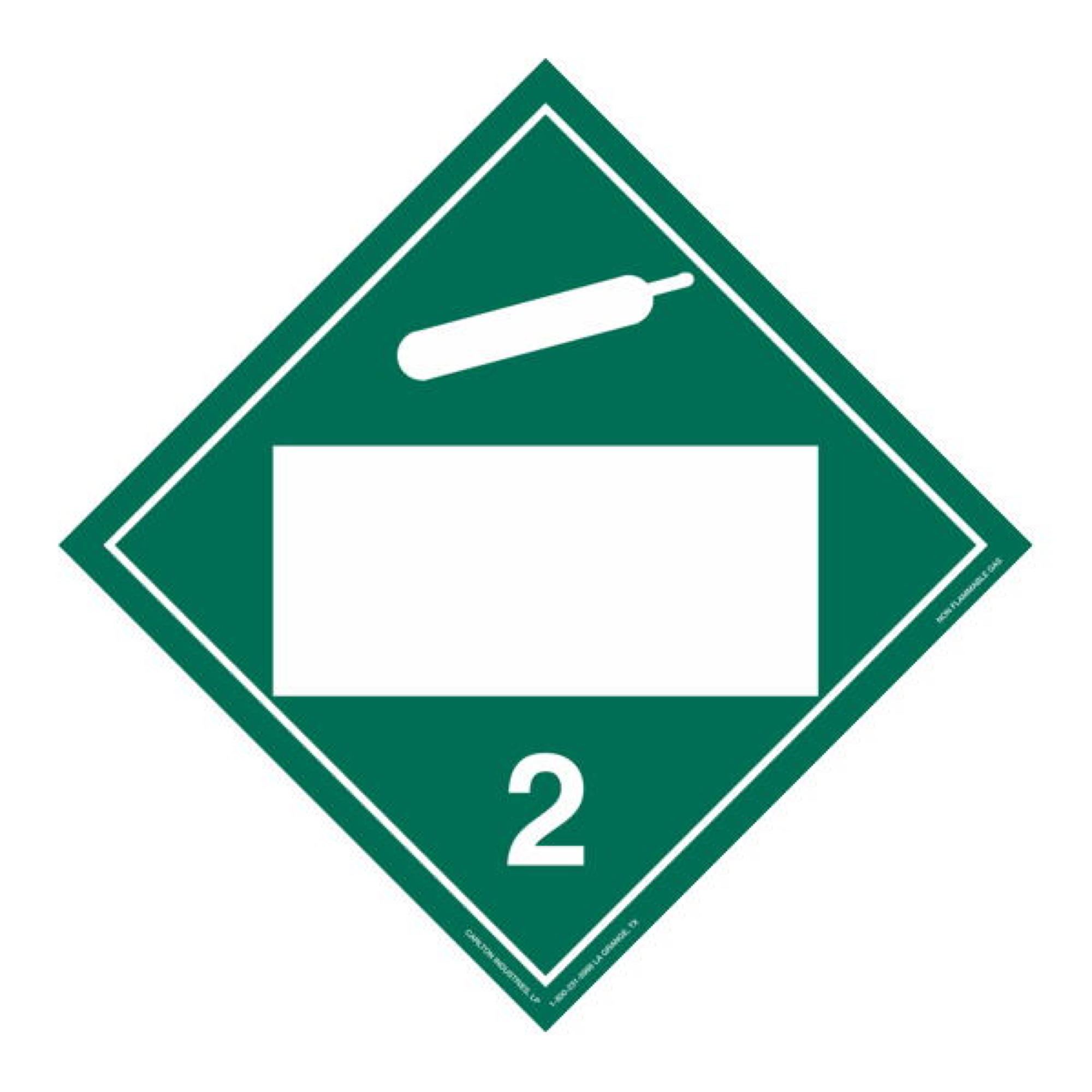 Class 2 - Non Flammable Gas Blank - Permanent Adhesive 10 3/4 x 10 3/4