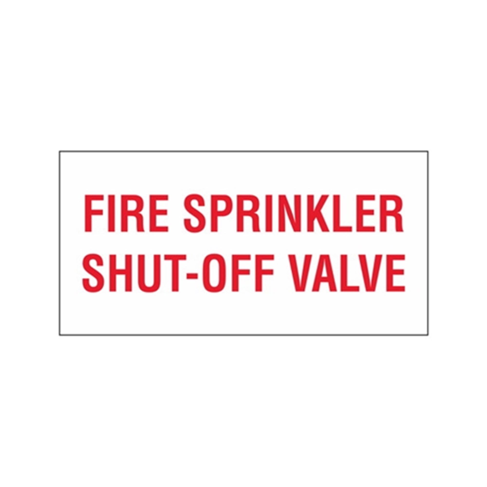Fire Sprinkler Shut-Off Valve - Vinyl Marker 10" | Carlton Industries