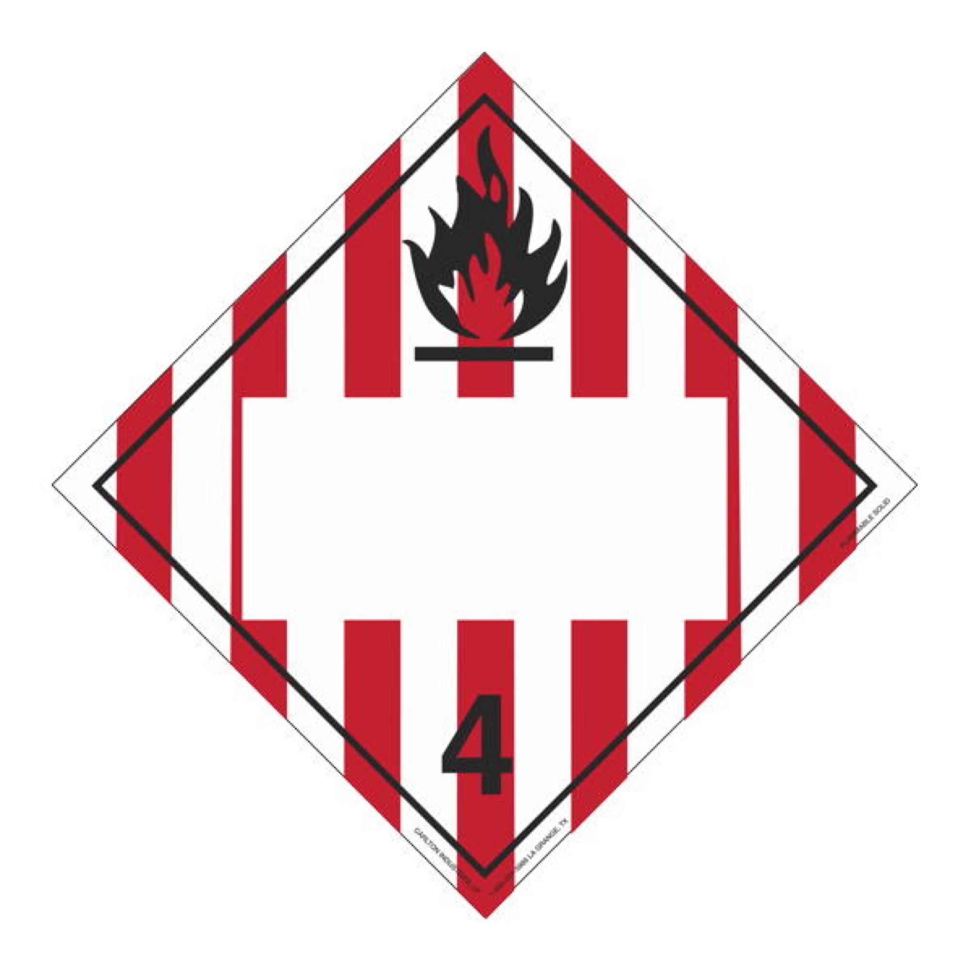 Class 4 - Flammable Solid Blank - Rigid Vinyl 10 3/4 x 10 3/4