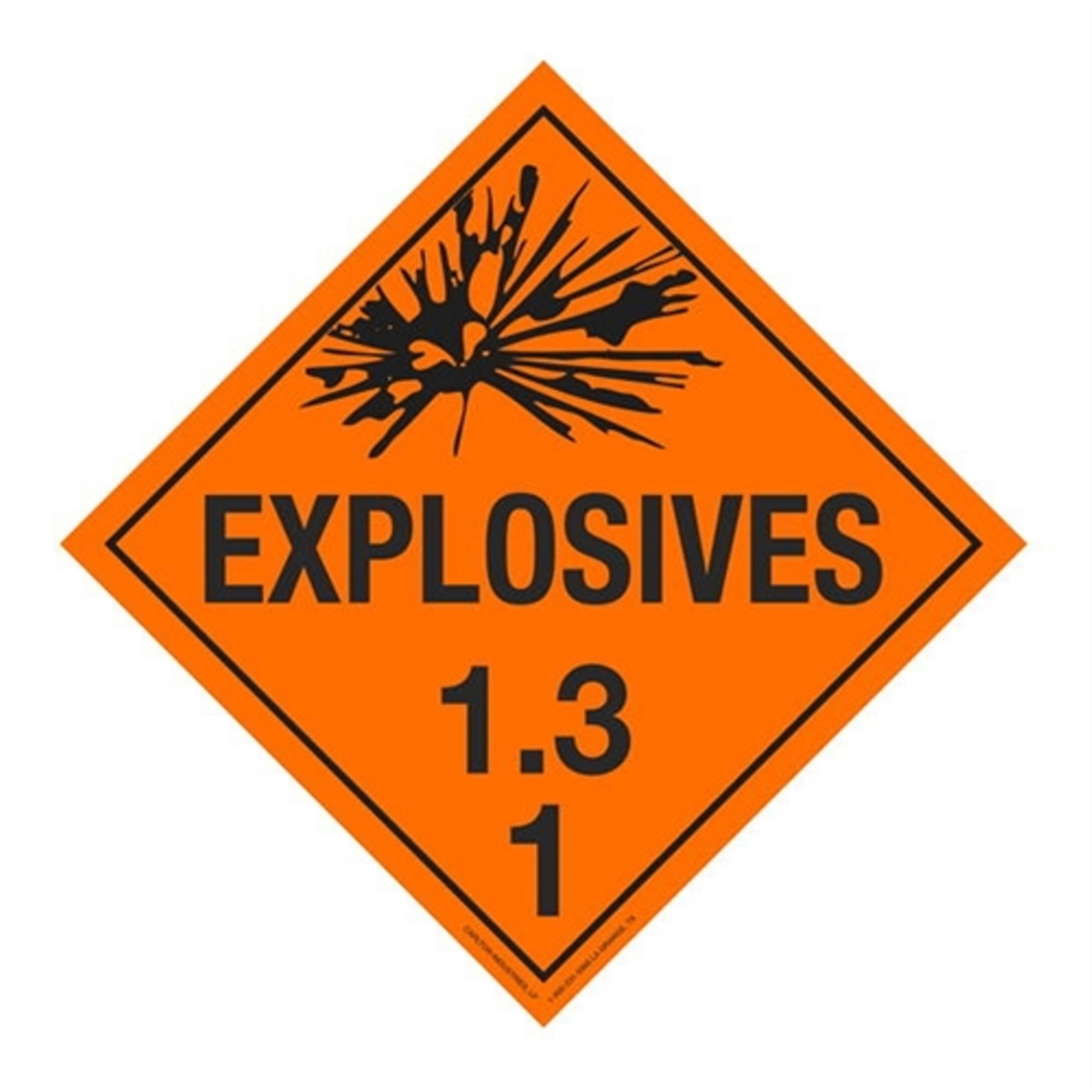 Class 1 - Explosives 1.3K Placard | Carlton Industries