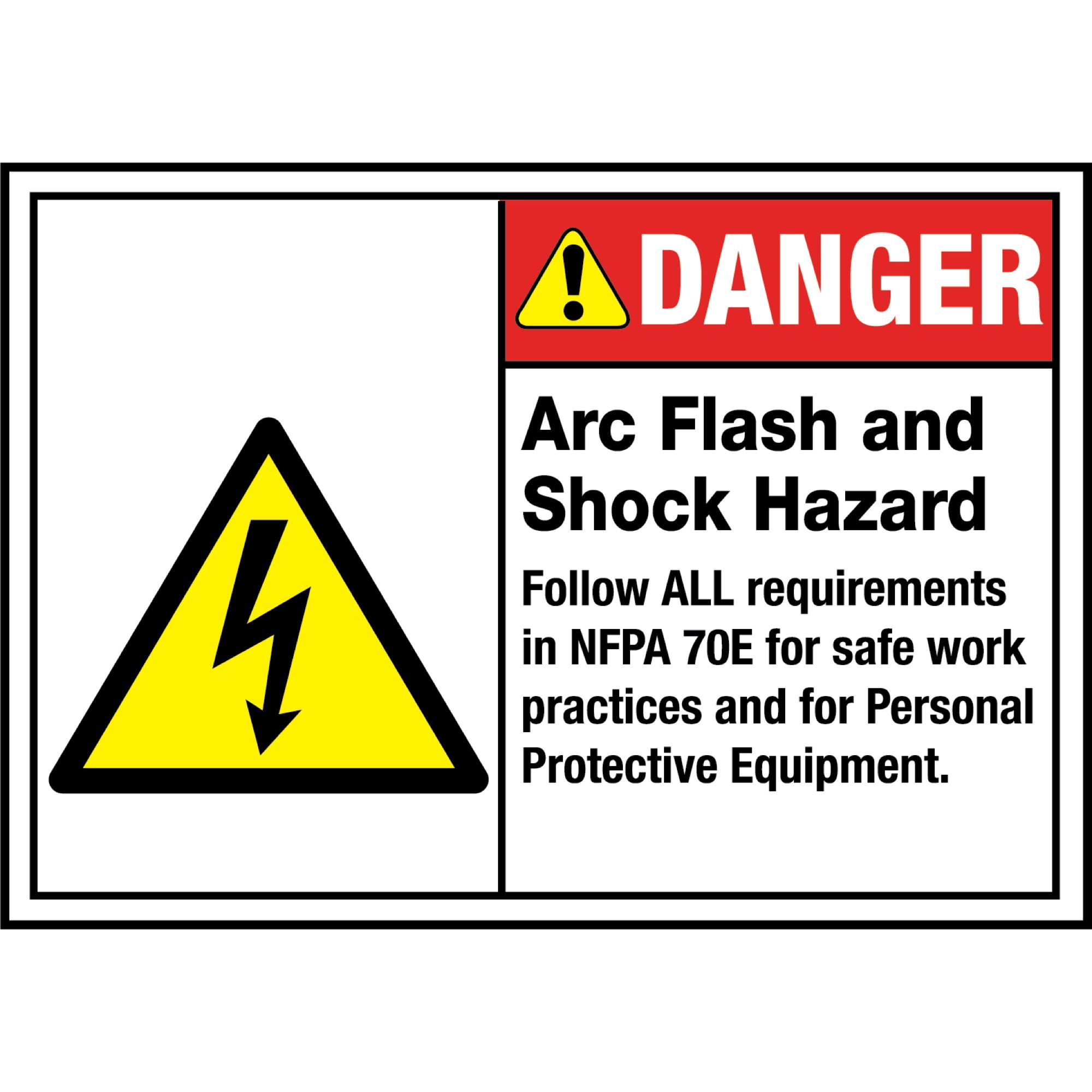 Danger Arc Flash/Shock Hazard 3 1/2 x 5 - Decal | Carlton Industries