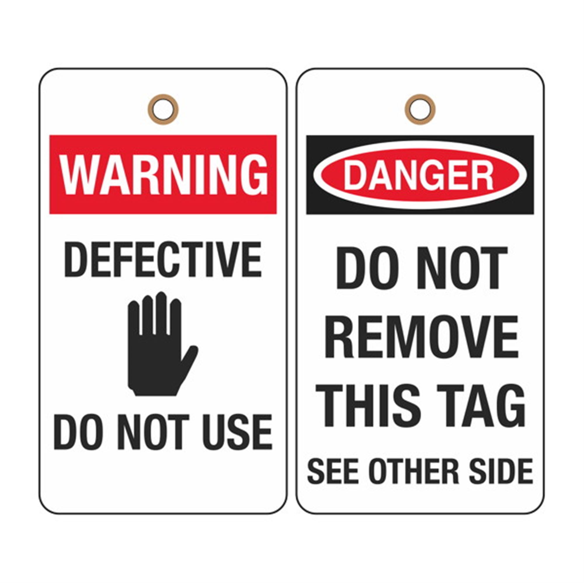 Warning Defective Do Not Use Tag | Carlton Industries
