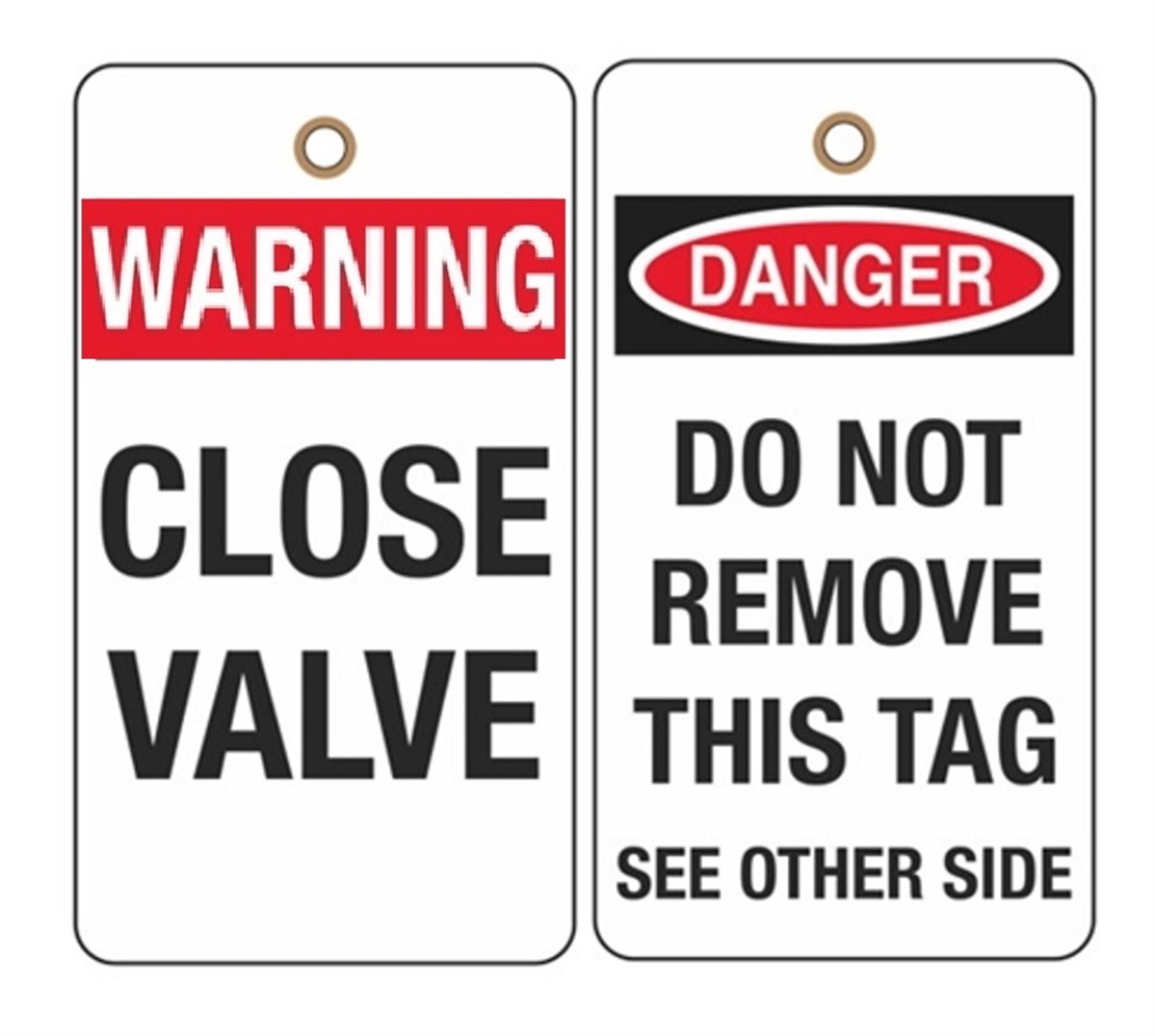 Warning Close Valve Tag | Carlton Industries