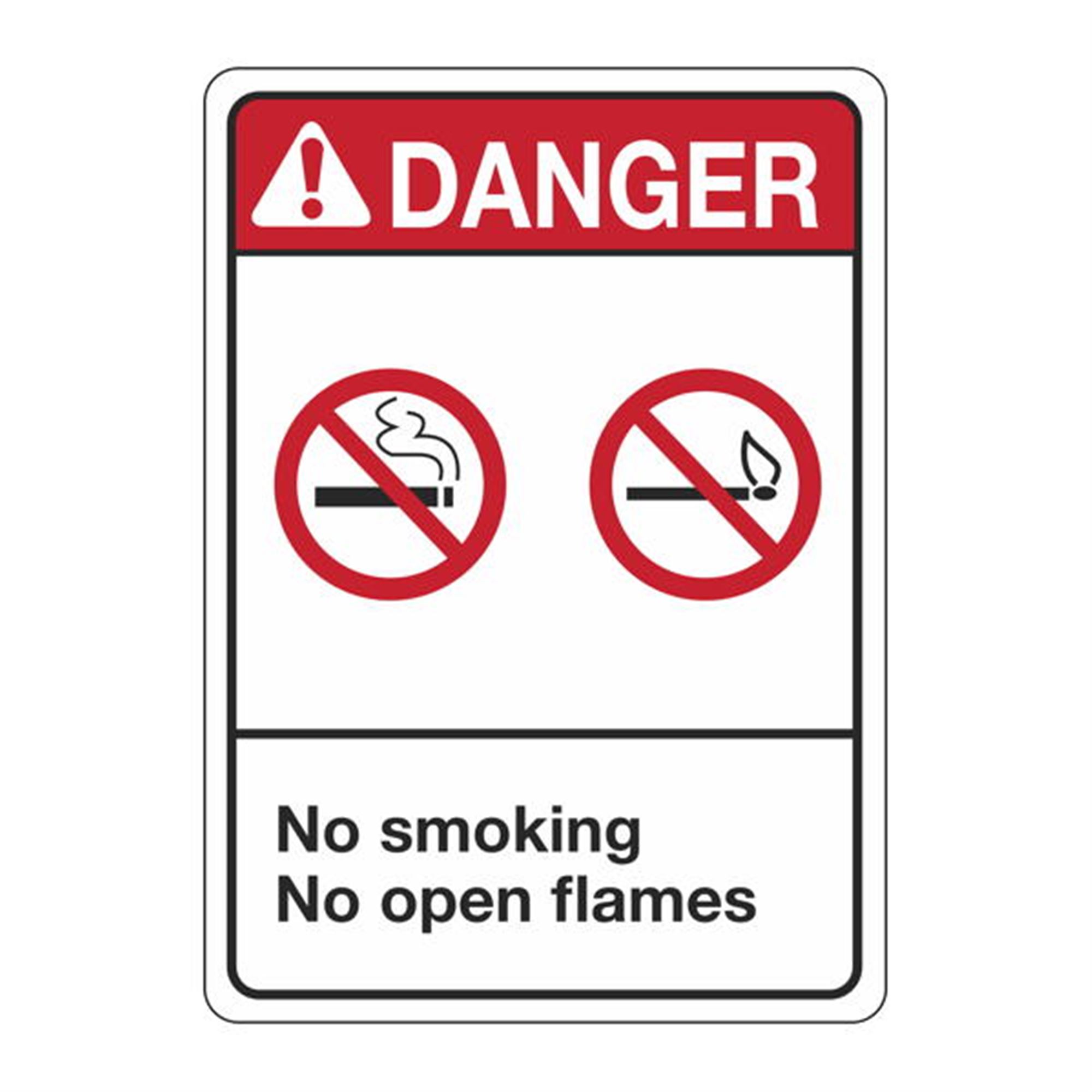 ANSI No Smoking No Open Flames Sign | Carlton Industries