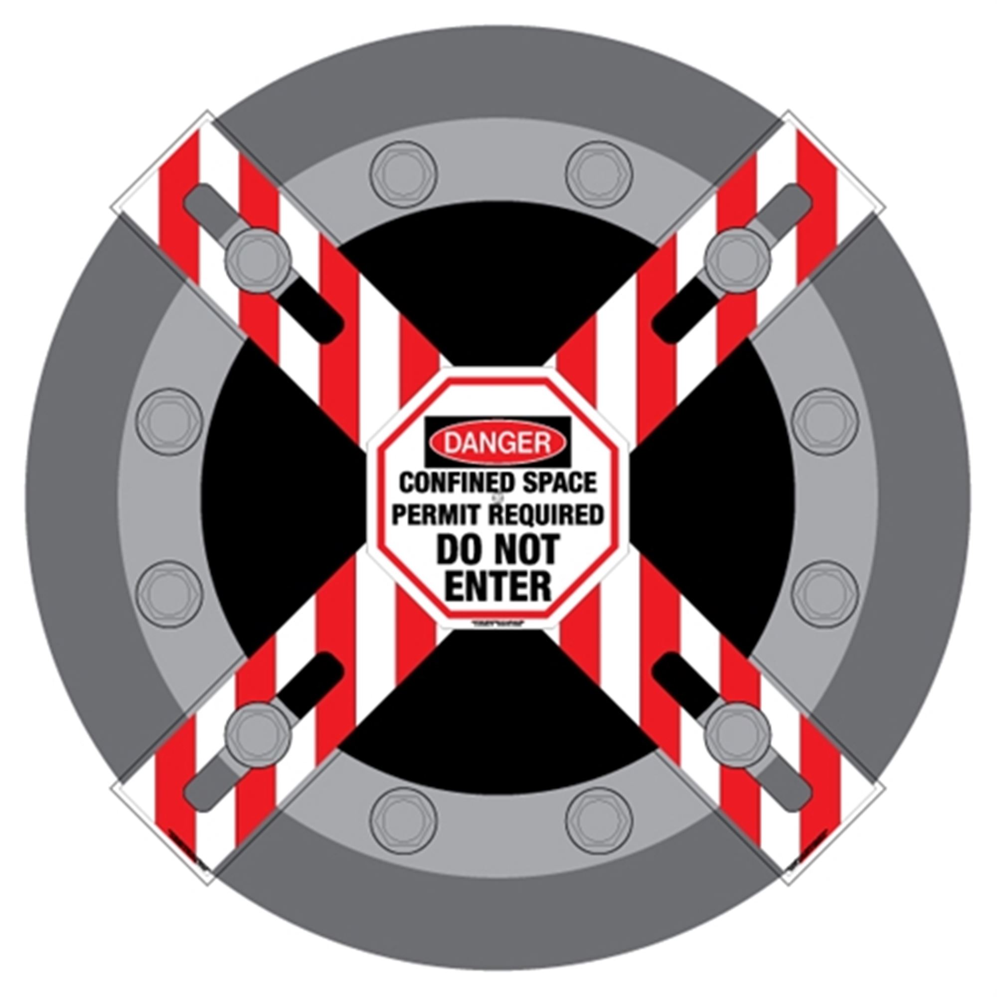 Man-Way Cross Barrier: Confined Space Do Not Enter - 11.5in. x 11.5in ...