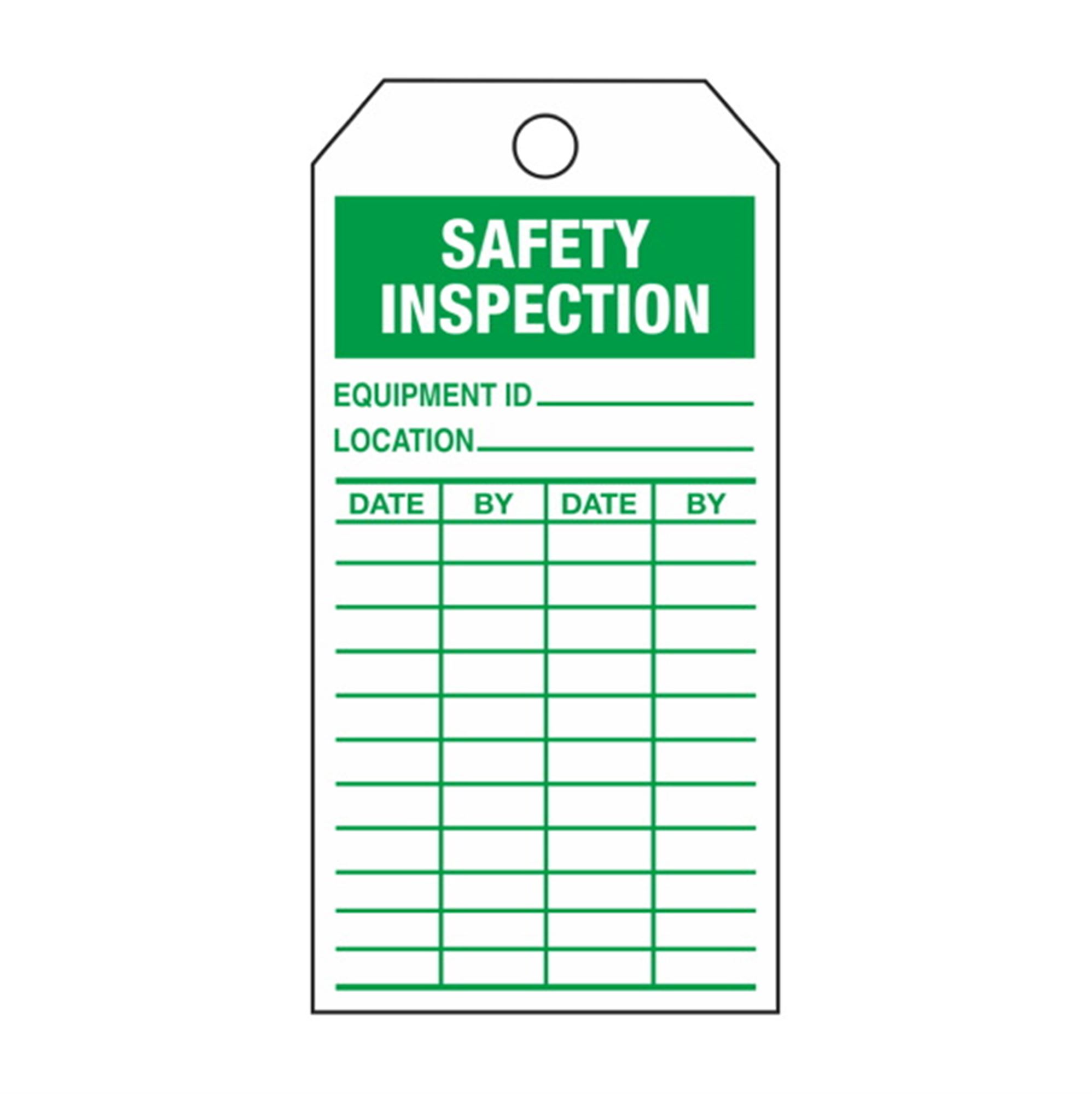 Safety Inspection - Green Cardstock Tag | Carlton Industries