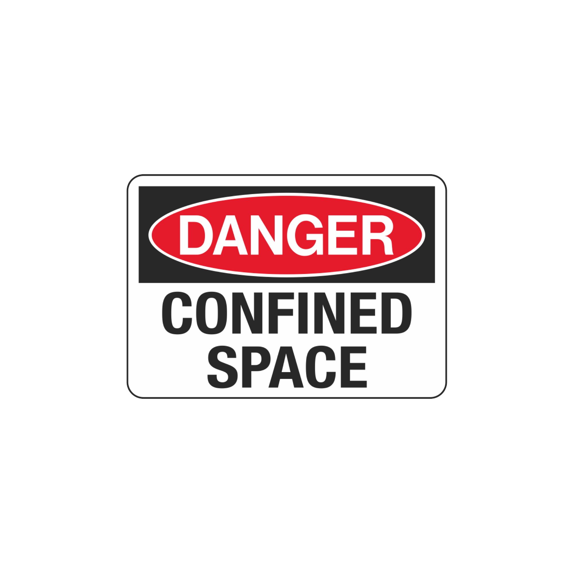 Confined Space Decals - Danger Confined Space 3.5 x 5