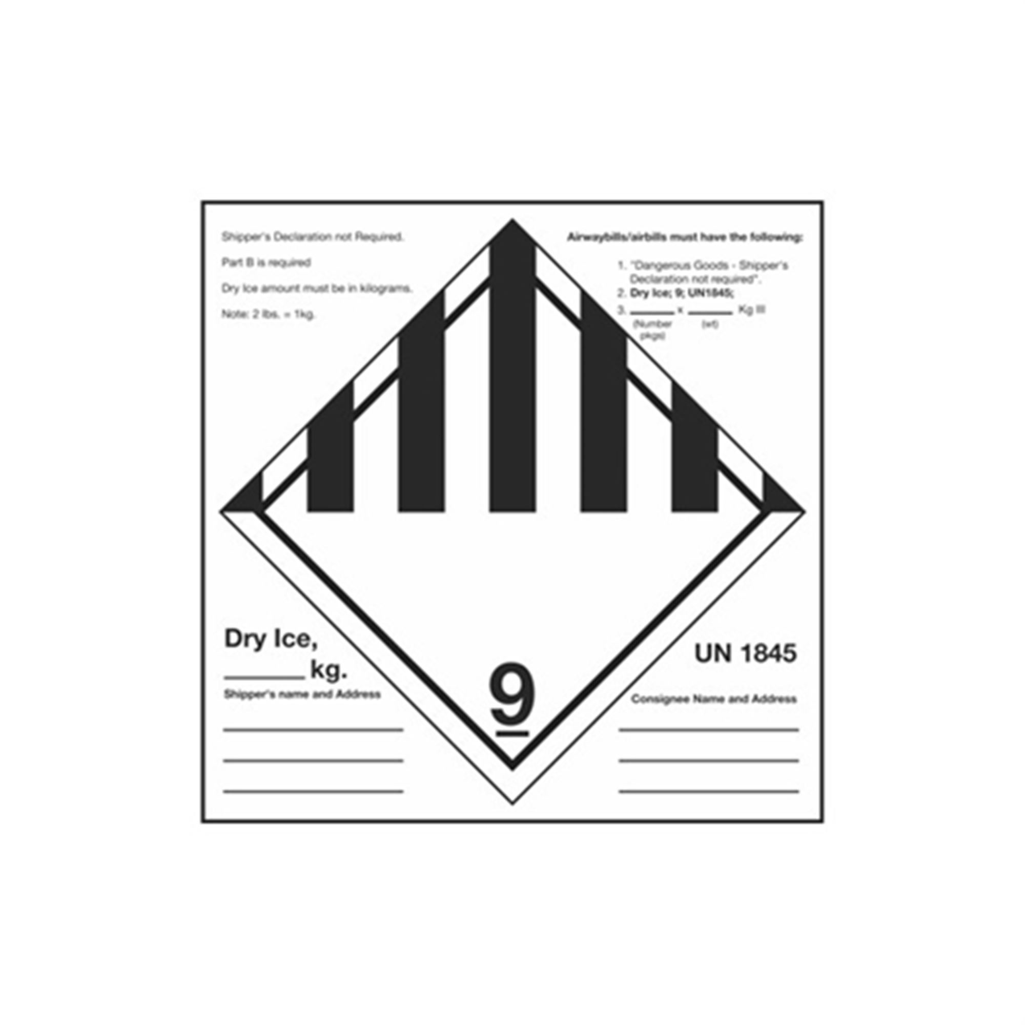 Custom Dry Ice - Label | Carlton Industries