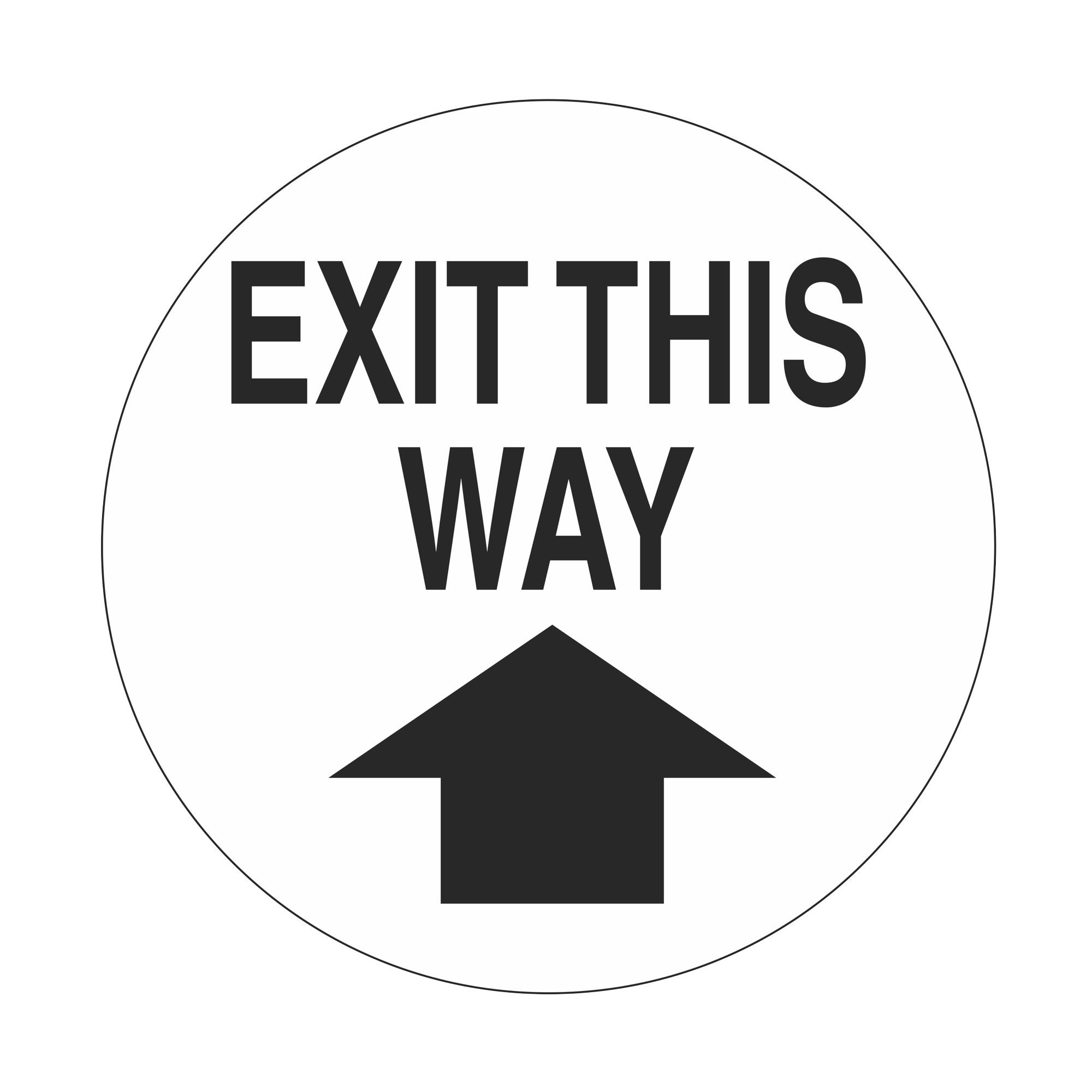 Anti-Slip Floor Decals - Exit This Way 18 inch diameter