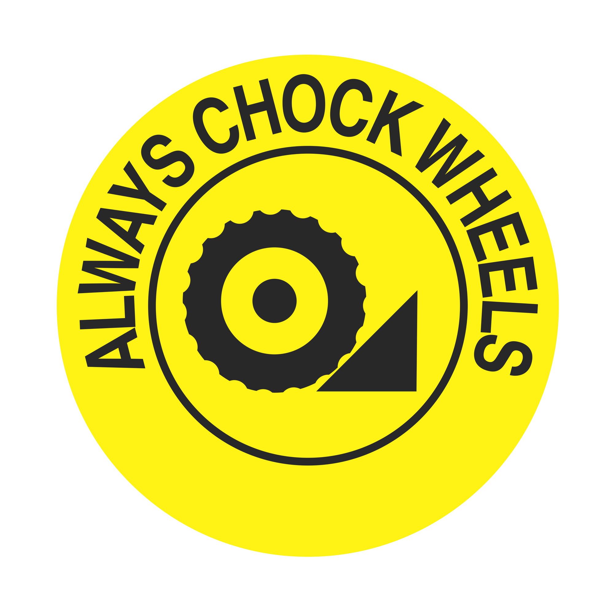 Anti-Slip Floor Decals - Always Chock Wheels 18 inch diameter