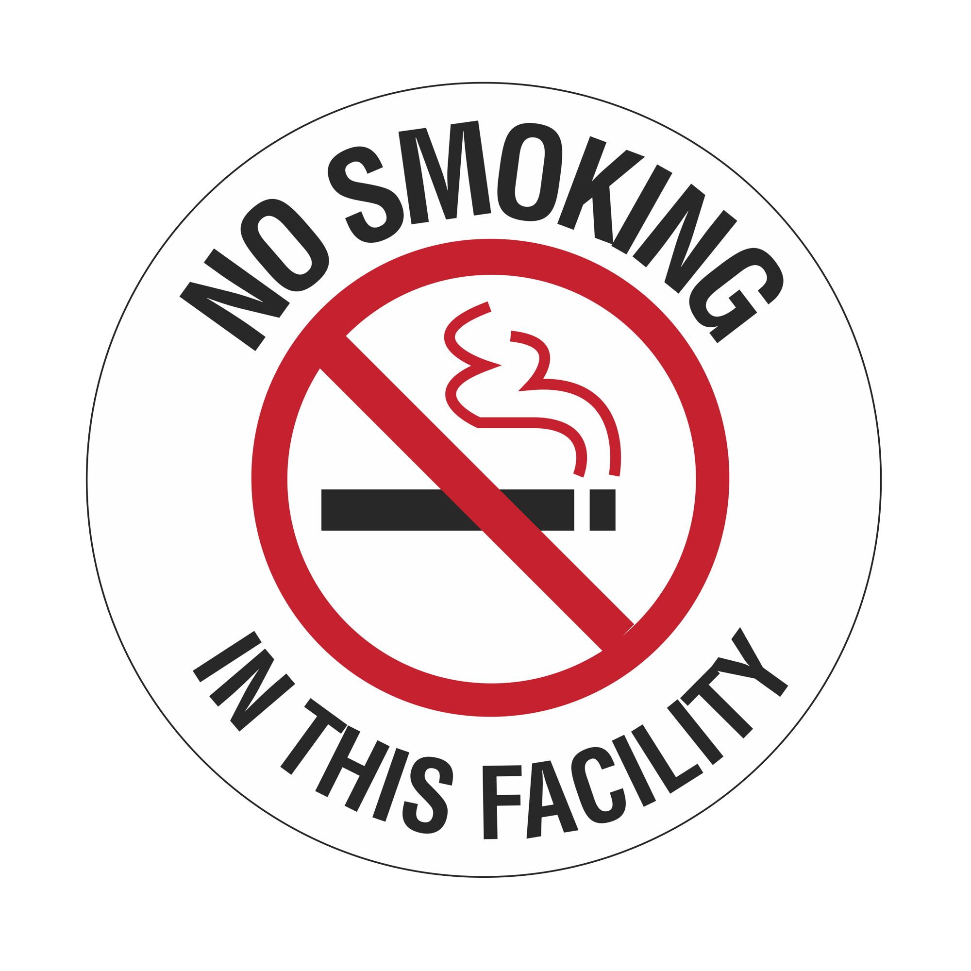 Floor Decal - No Smoking In This Facility | Carlton Industries