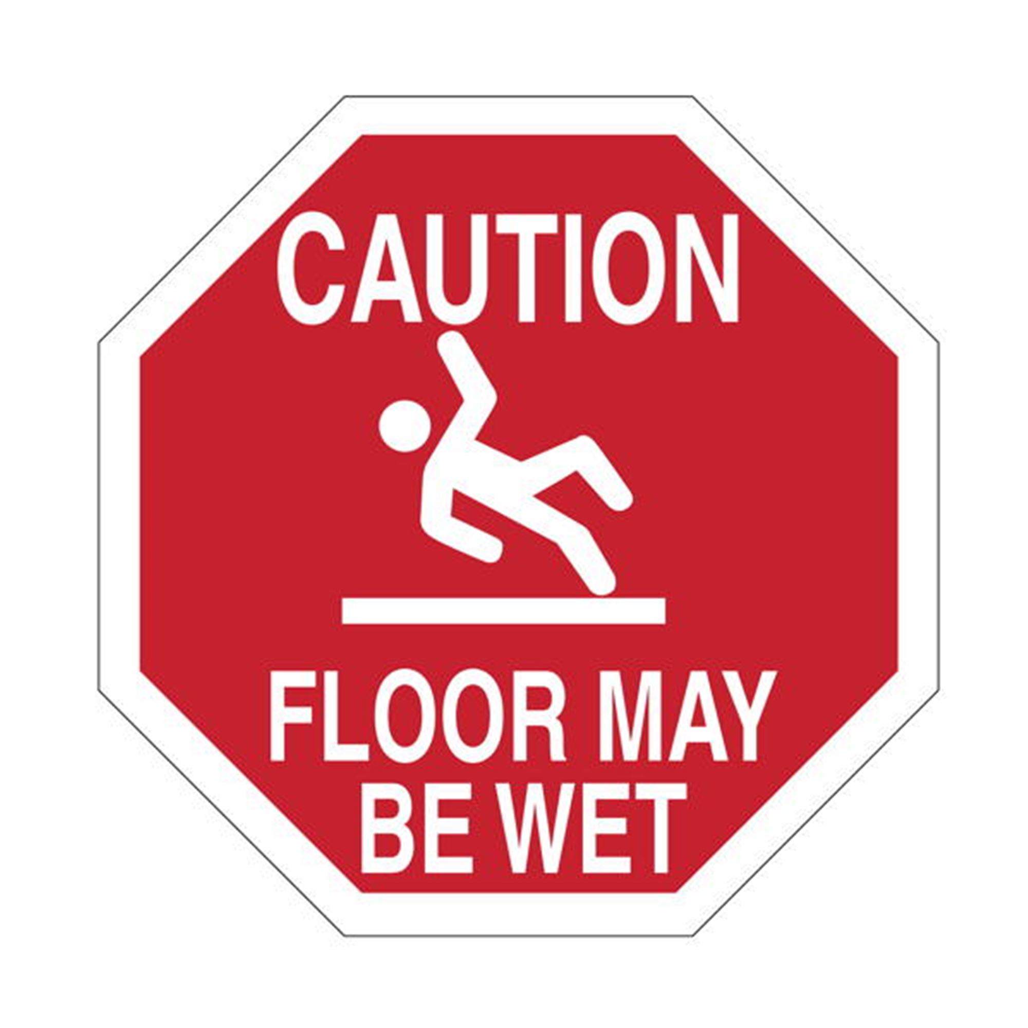 Anti-Slip Floor Decals - Caution Floor May Be Wet | Carlton Industries