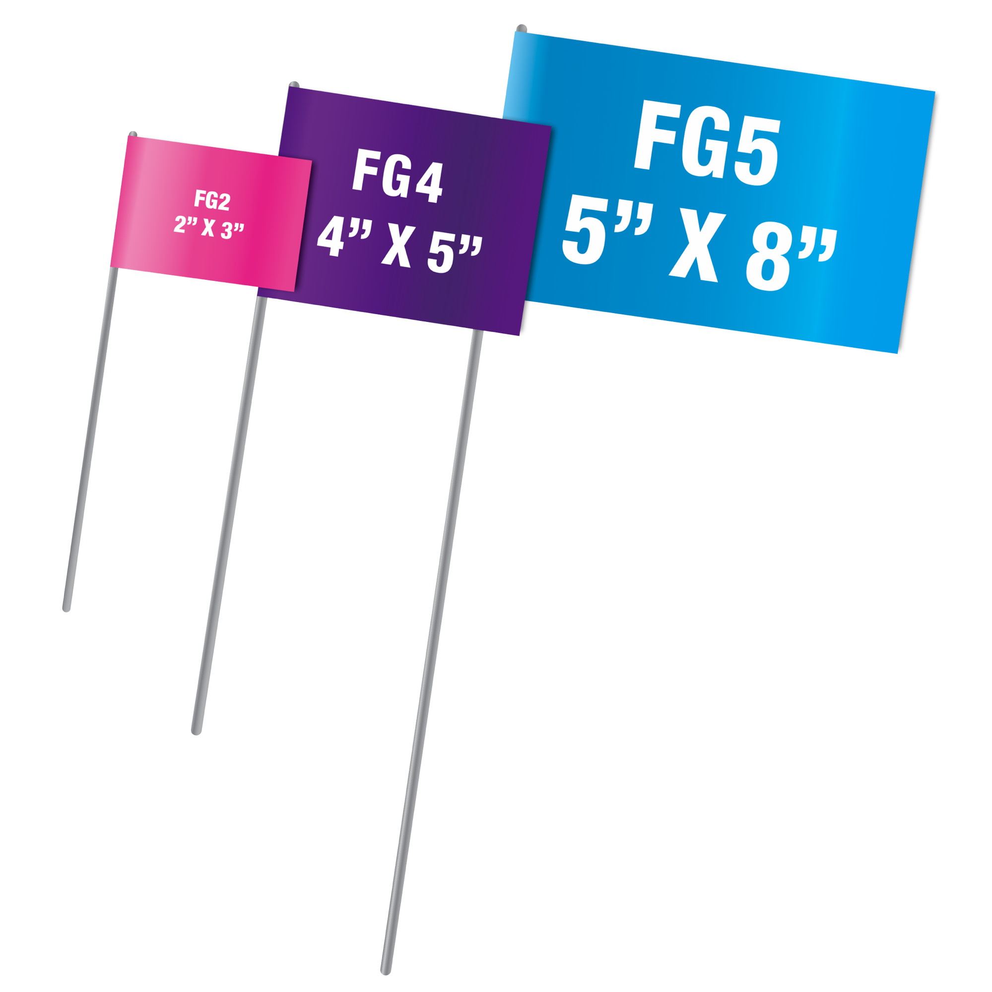 Custom Locating Flag 5" x 8" w/30" Wire Staff PK/100 | Carlton Industries