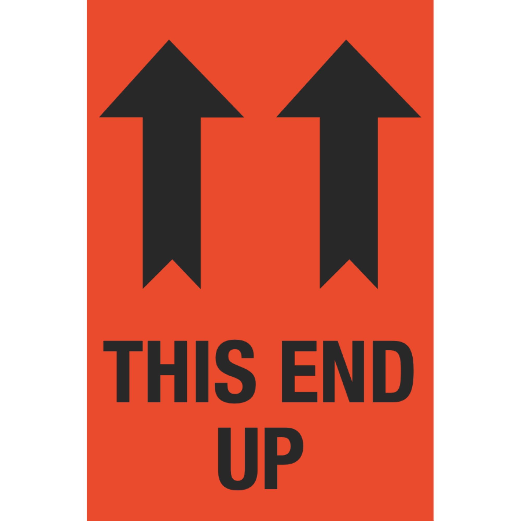 This End Up - Fluorescent Shipping Label | Carlton Industries