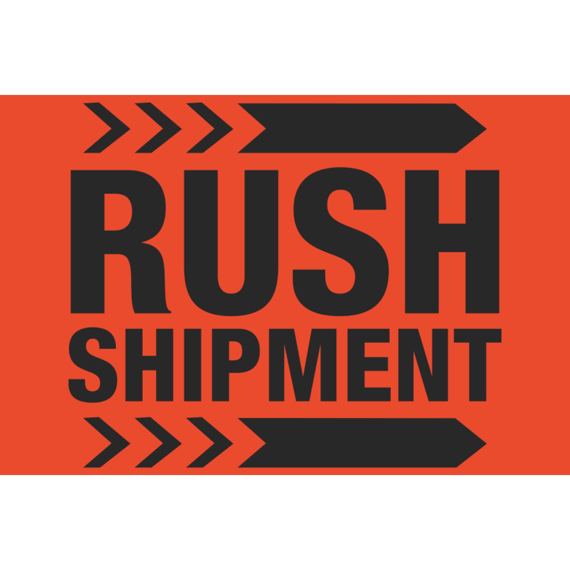 Rush Shipment - Fluorescent Shipping Label | Carlton Industries