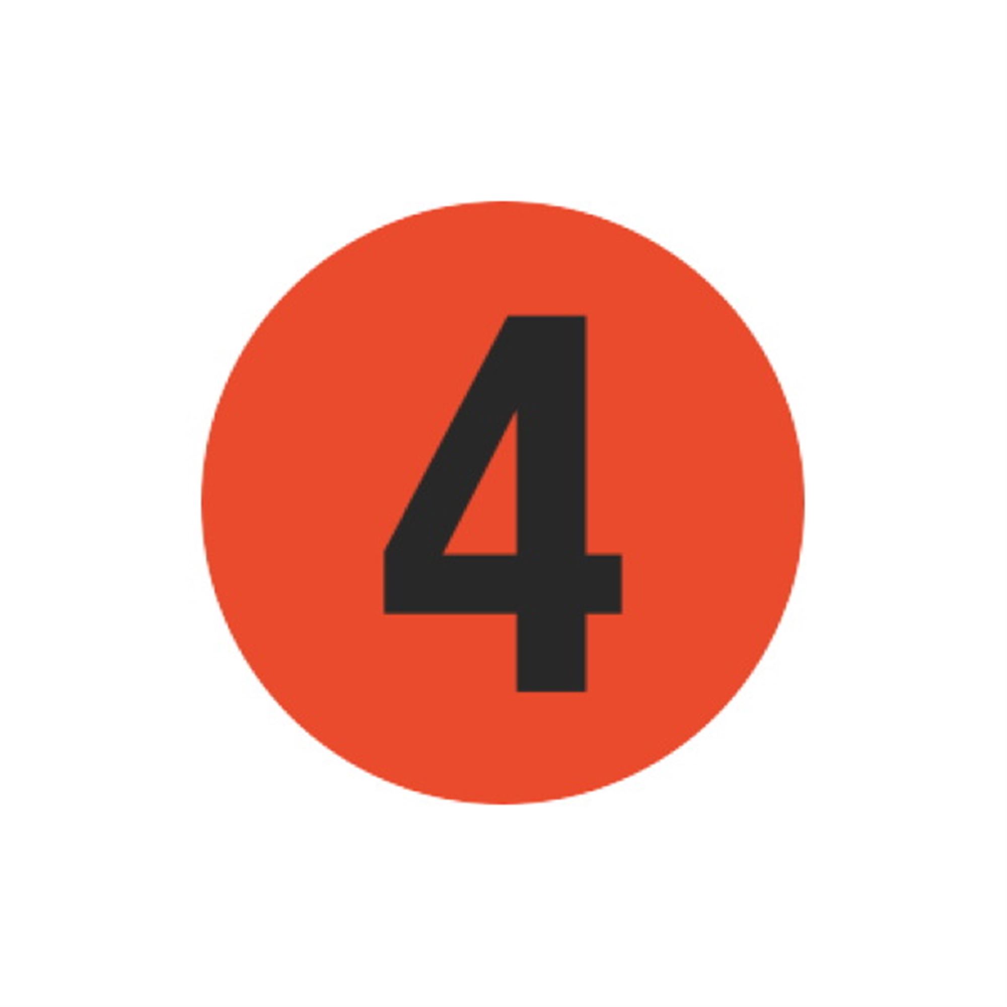 Number Printed Stock Hot Labels - #4 - Orange | Carlton Industries