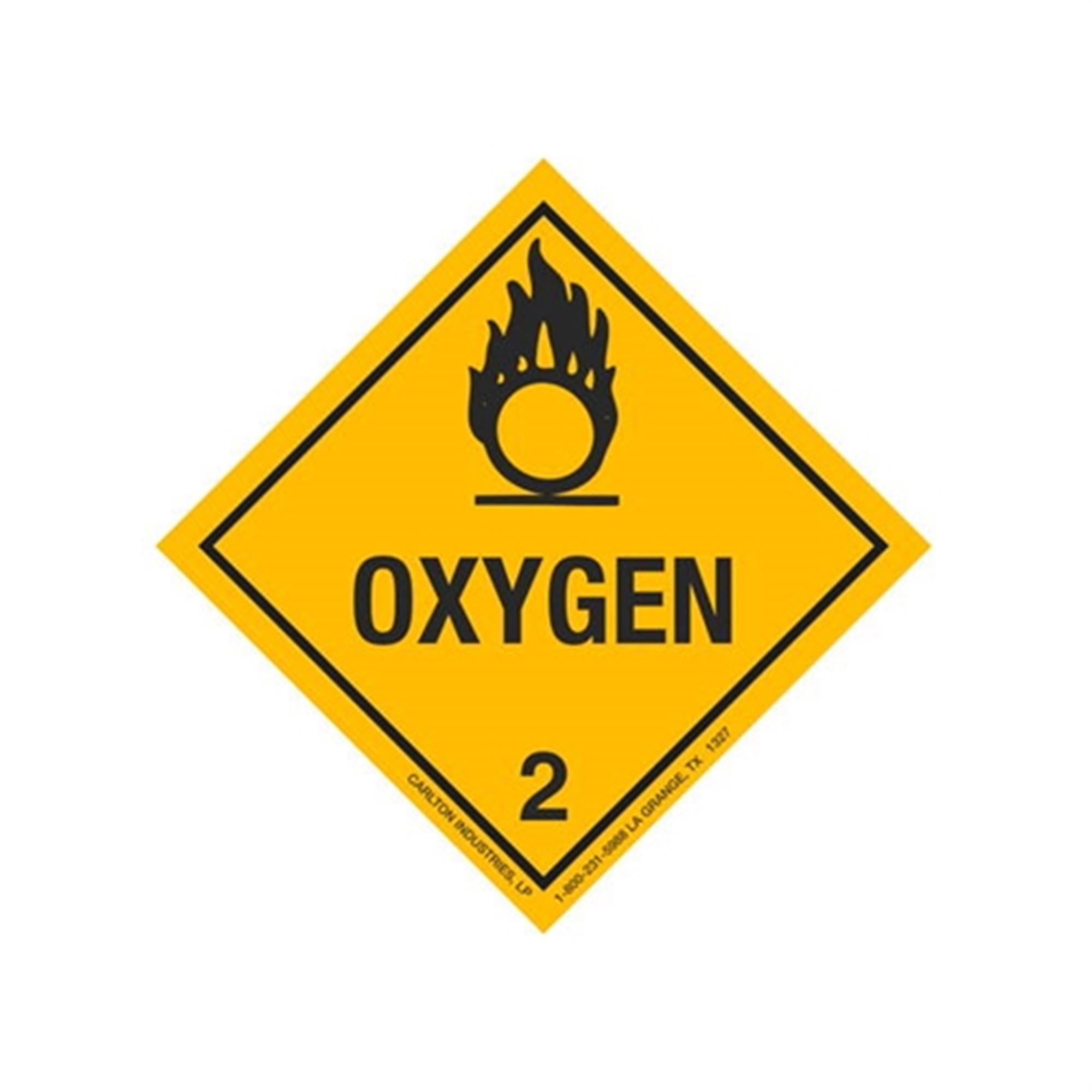 Oxygen Shipping Label | Carlton Industries