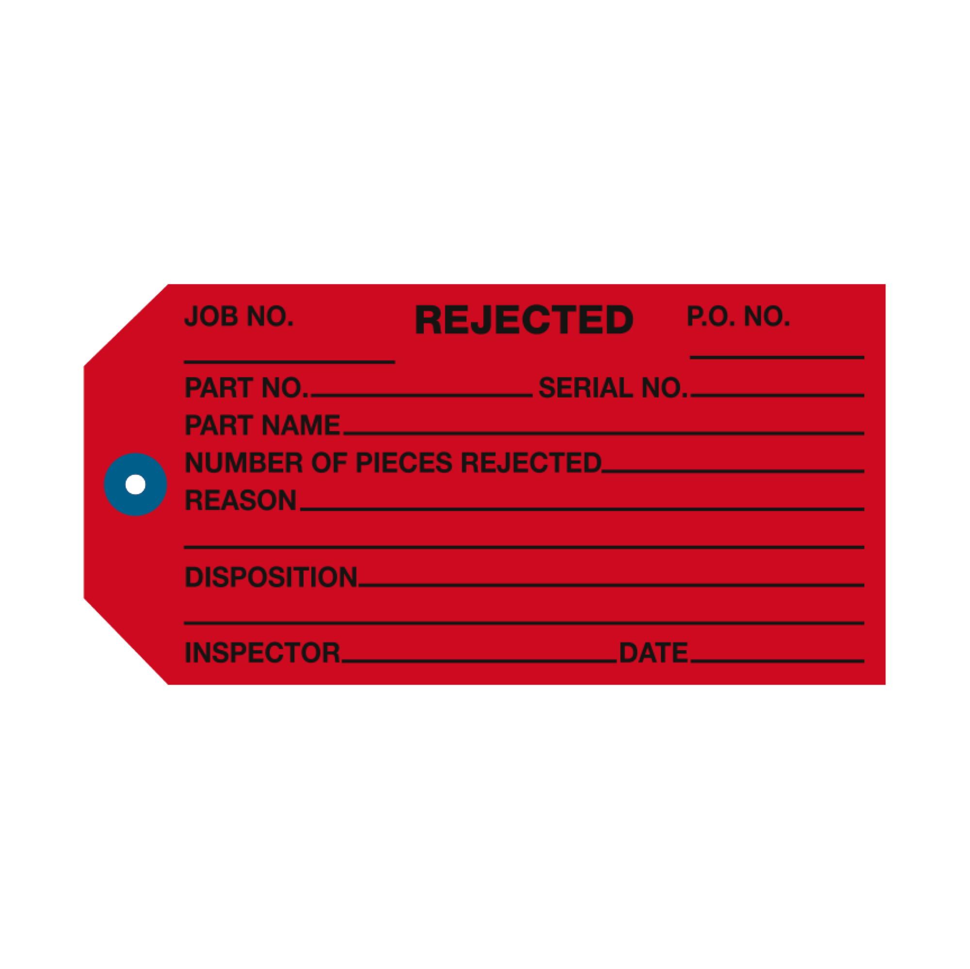 Inspection/Repair Tag - Red - Rejected | Carlton Industries
