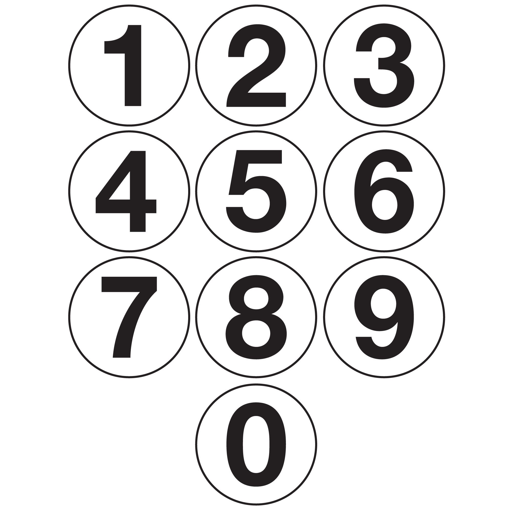 Jumbo Number Printed Labels - 4" White | Carlton Industries