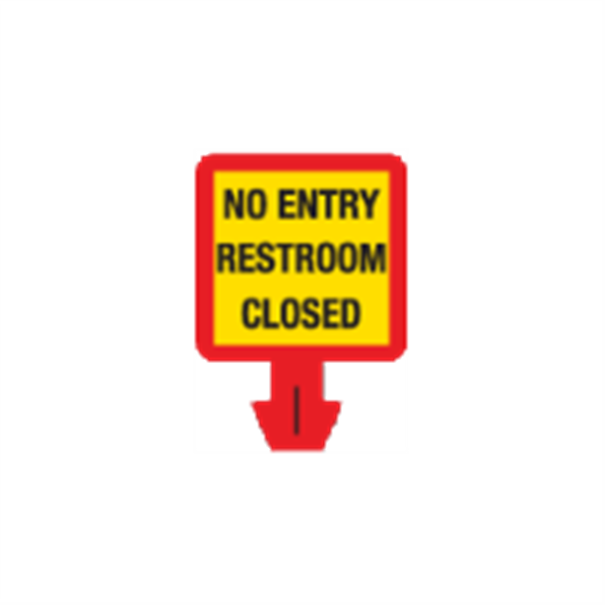 Safety Cone Warning Decal - No Entry - Restroom Closed 8 x 8