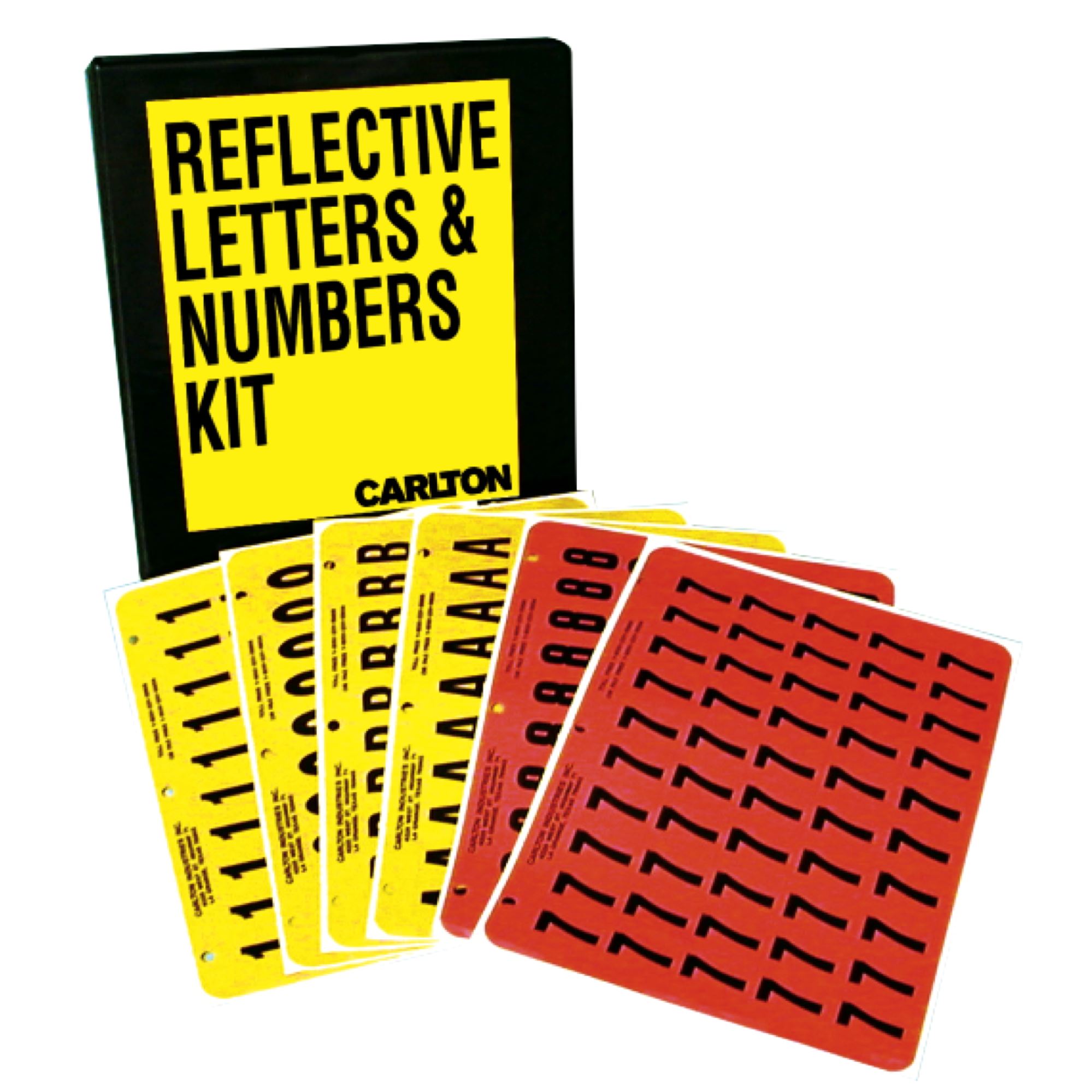 Engineer Grade Reflective Letter & Number Kit - Yellow | Carlton Industries