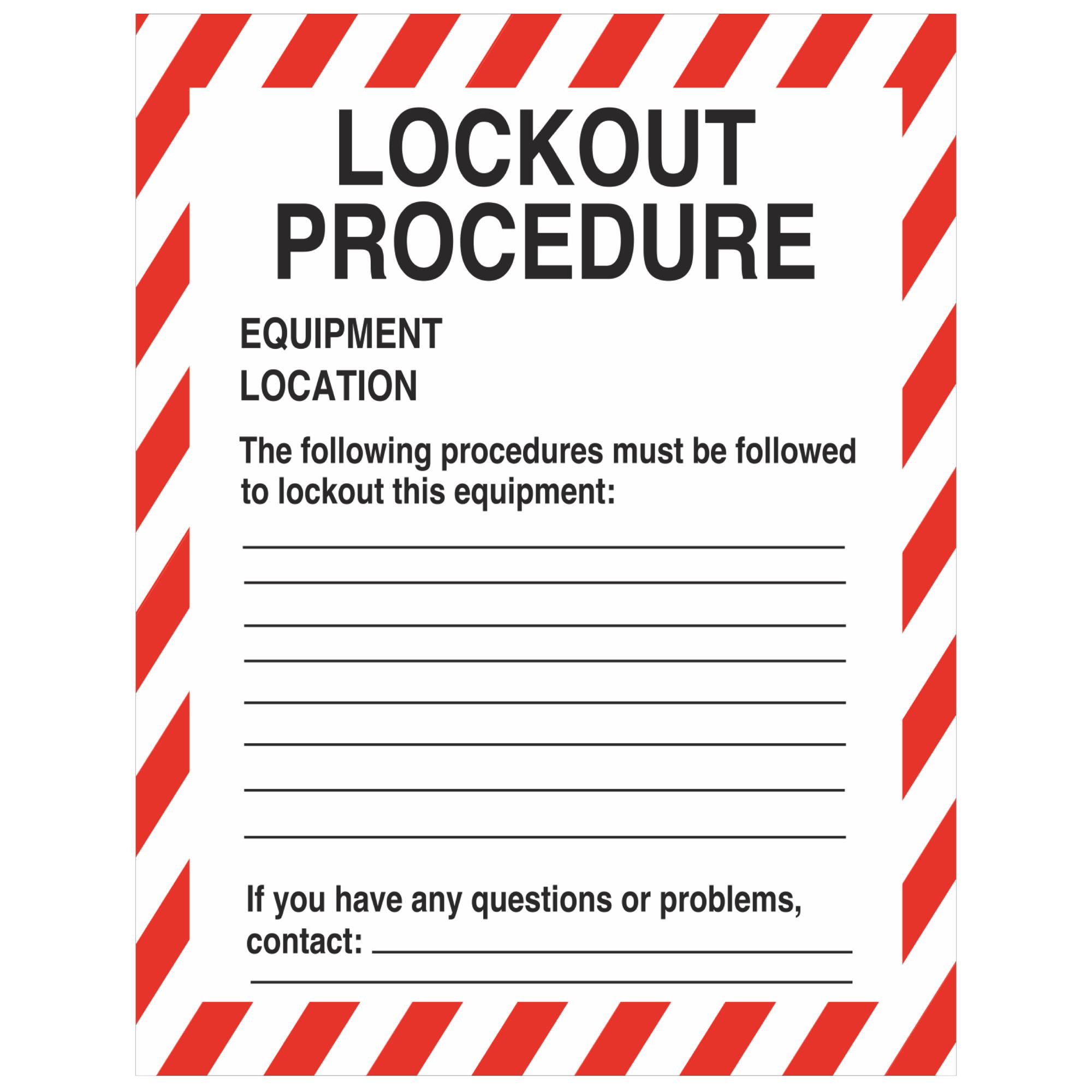 Lockout Procedure Sign | Carlton Industries