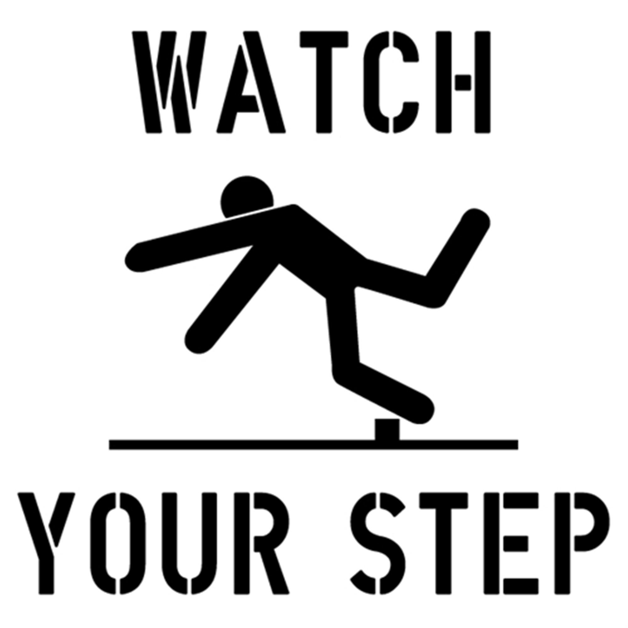 Watch Your Step Stencil - 2' x 2' | Carlton Industries