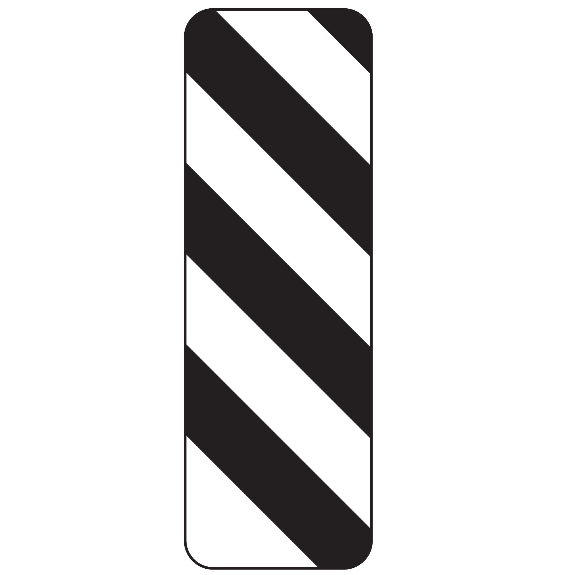 Delineators - Left Slant Black/White Reflective | Carlton Industries