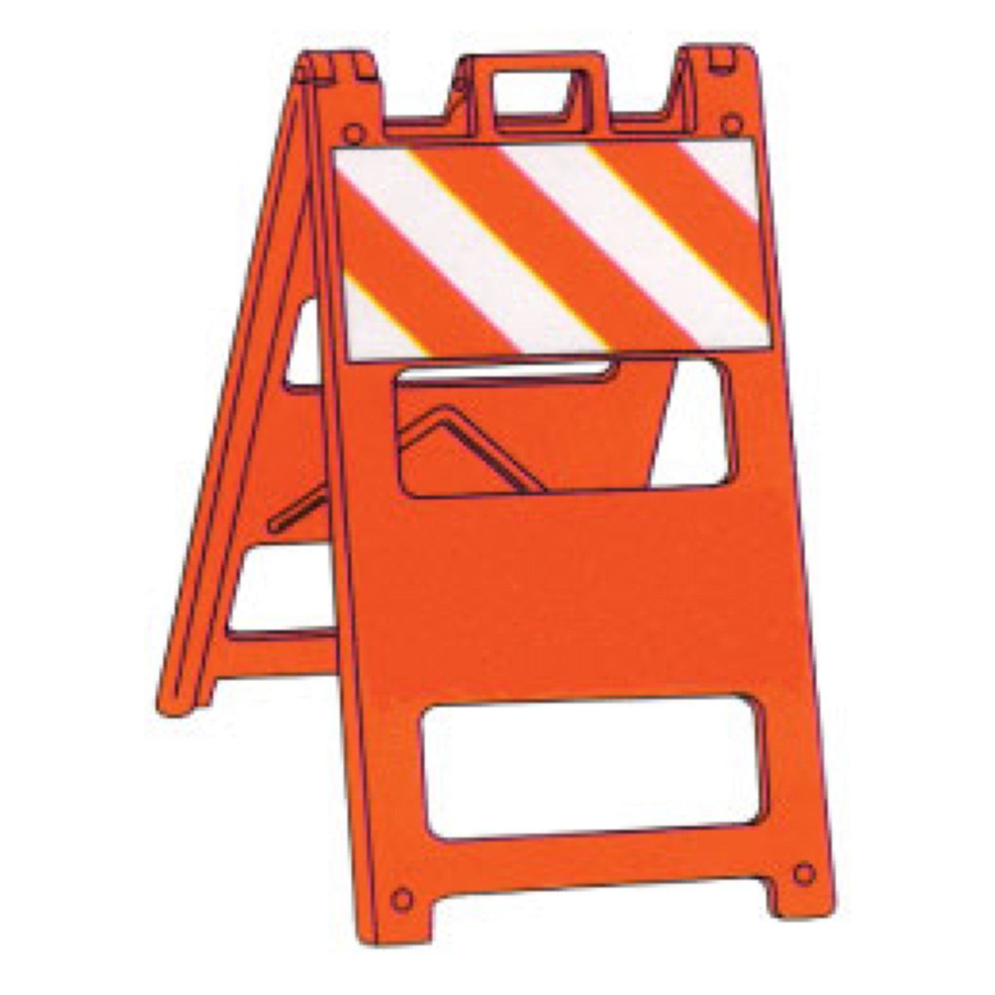 Reflective Jumbo Signs - Type 1 Barricade Striped Orange Reflective