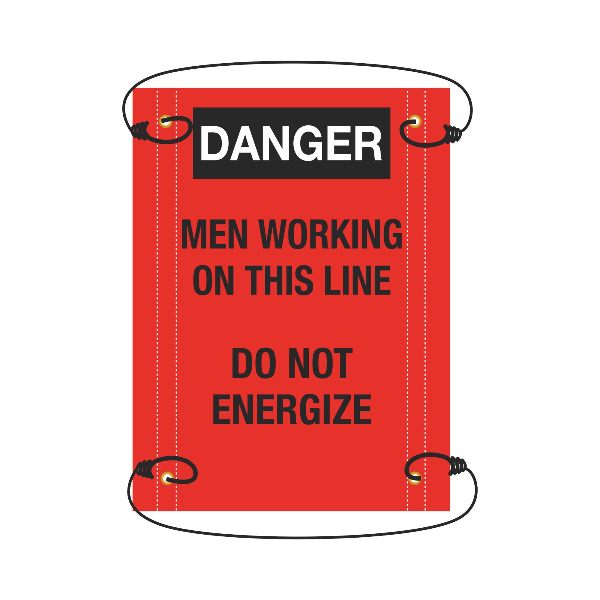 Utility Pole Signs - Danger Men Working On This Line Do Not Energize 10 ...