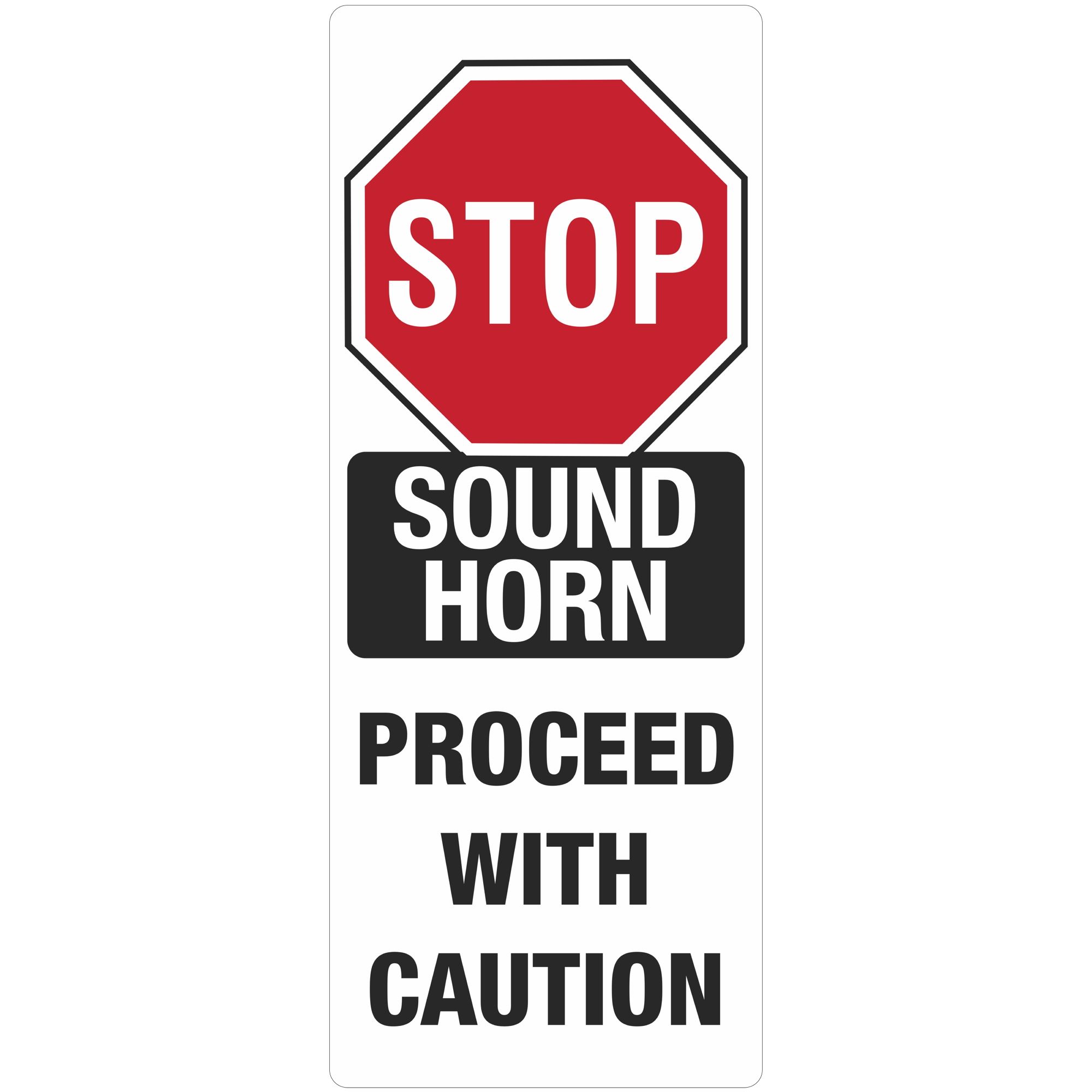 Stop Sound Horn Proceed with Caution Barricade Panel with Base ...