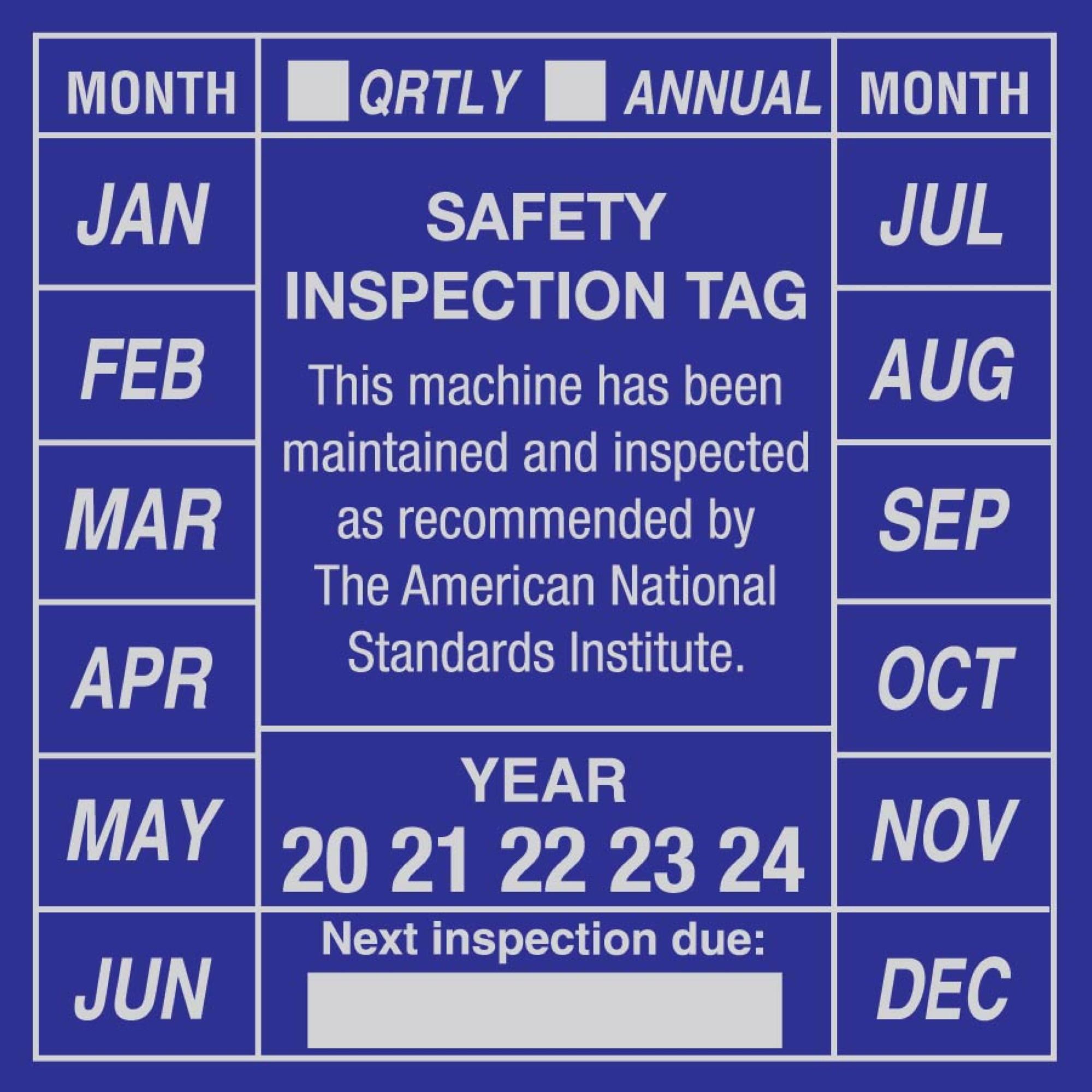Safety Inspection Tags - 3 x 3 | Carlton Industries