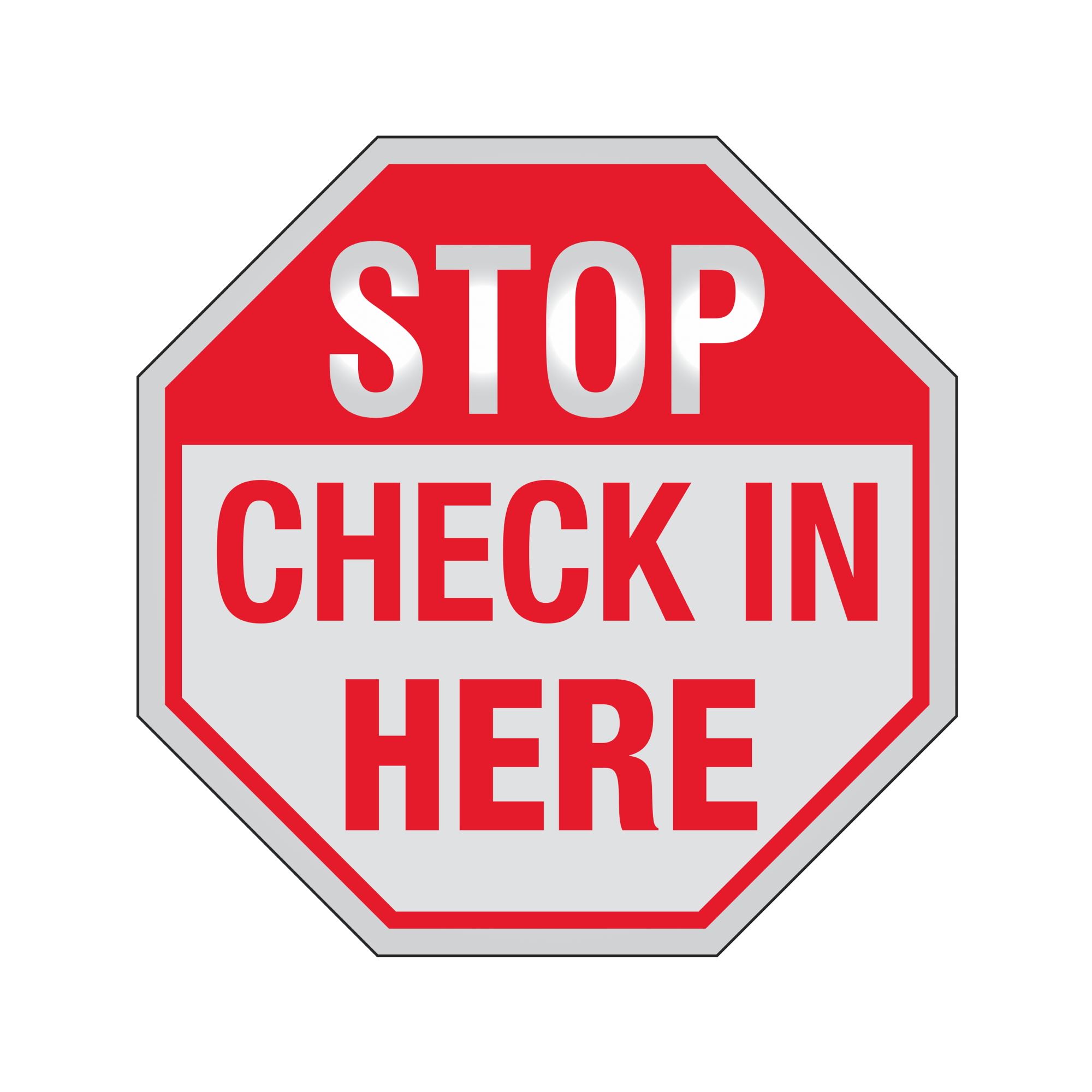 STOP Check In Here Sign Reflective | Carlton Industries