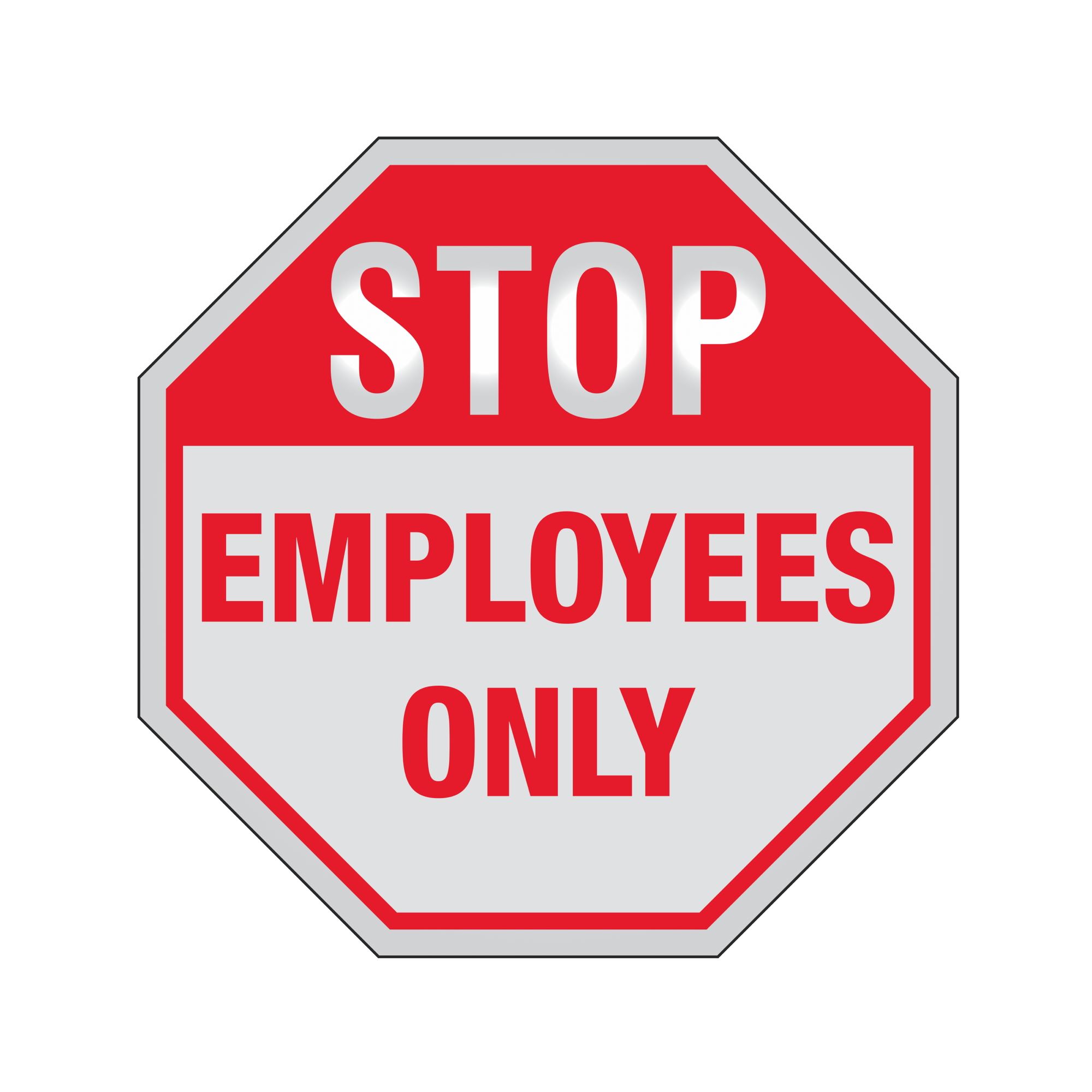 STOP Employees Only - 12" x 12" Reflective Sign | Carlton Industries
