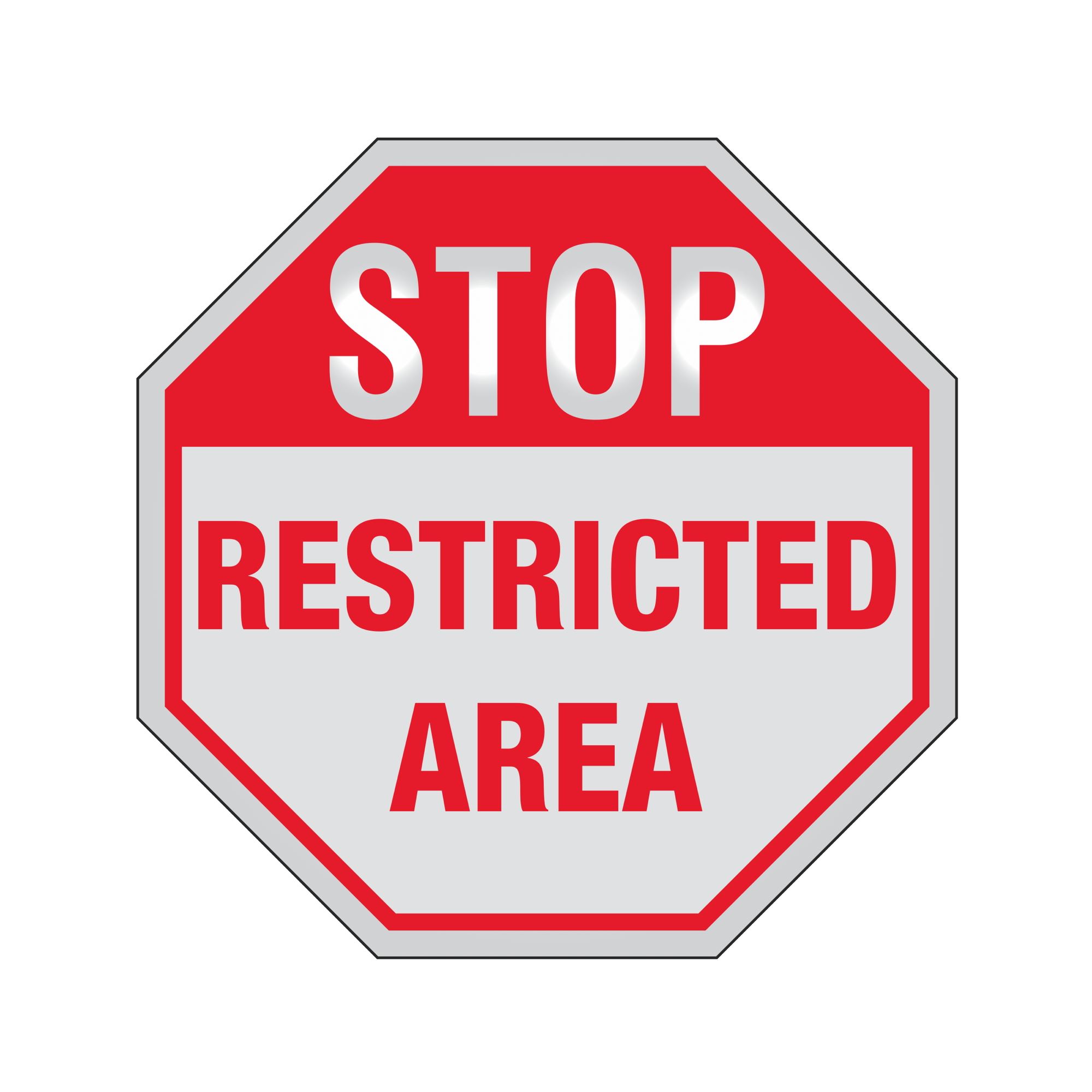 STOP Restricted Area - 12" x 12" Reflective Sign | Carlton Industries