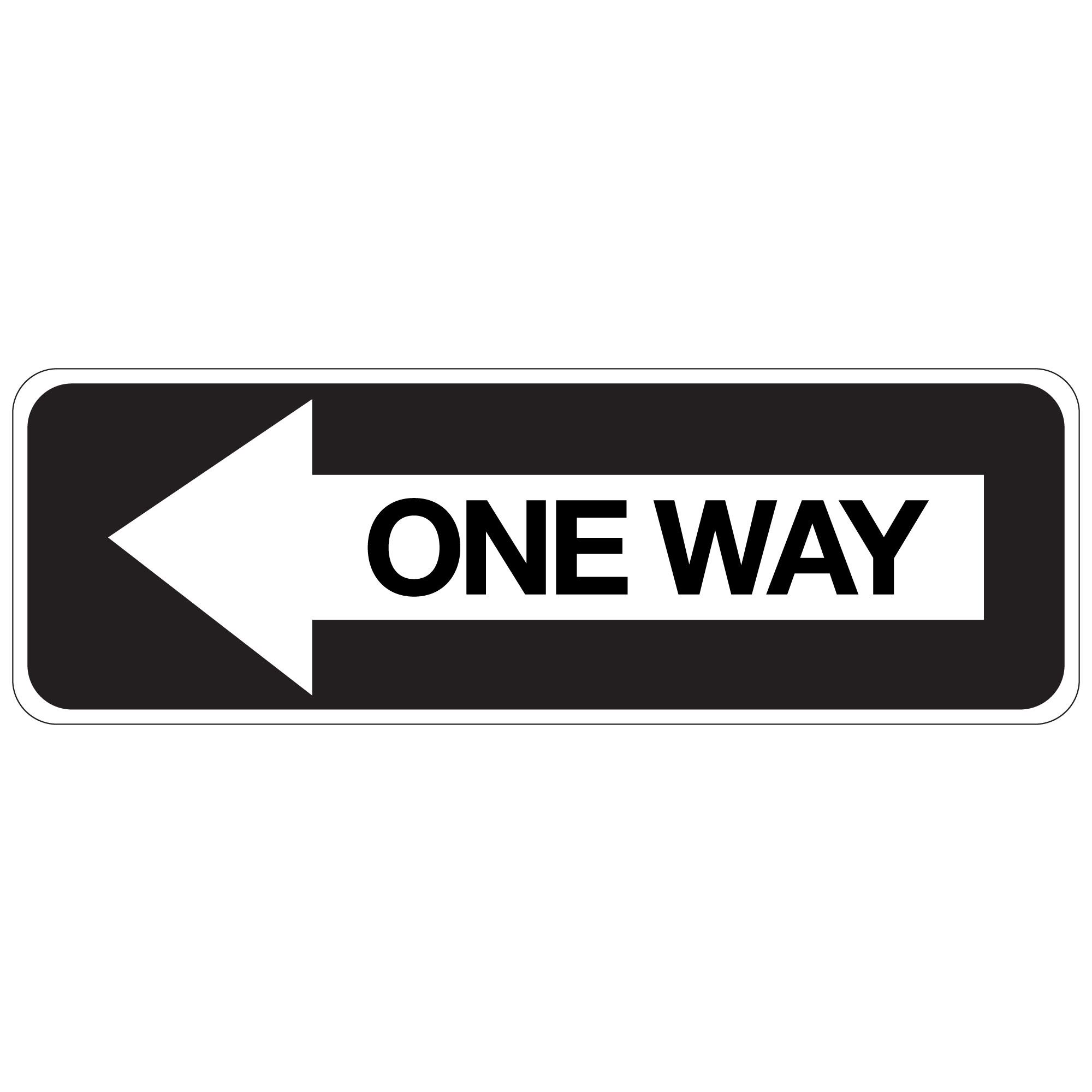 One Way (Left Arrow) - Engineer Grade Reflective Sign 12" x 36 ...
