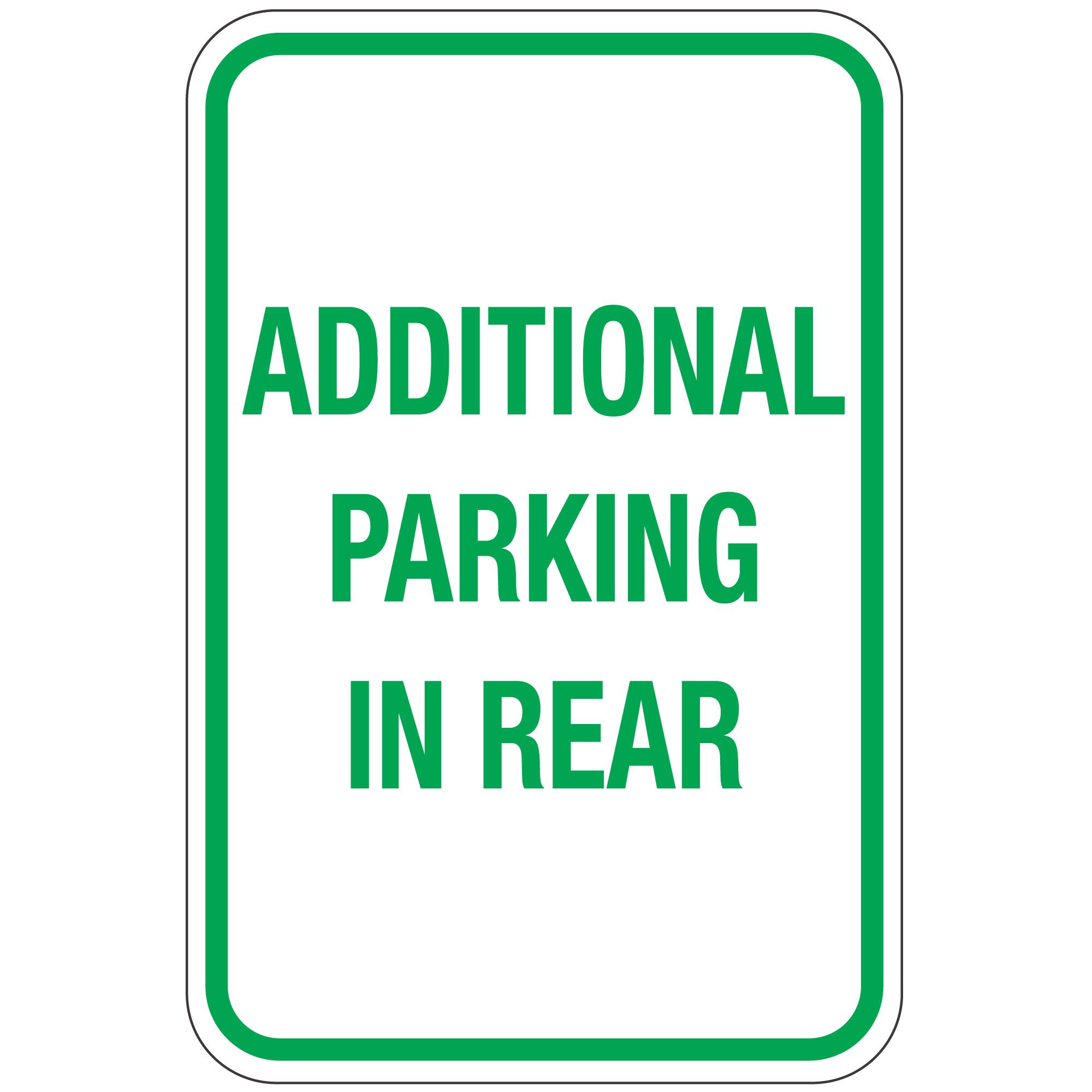 Additional Parking In Rear Sign 12" x 18" | Carlton Industries