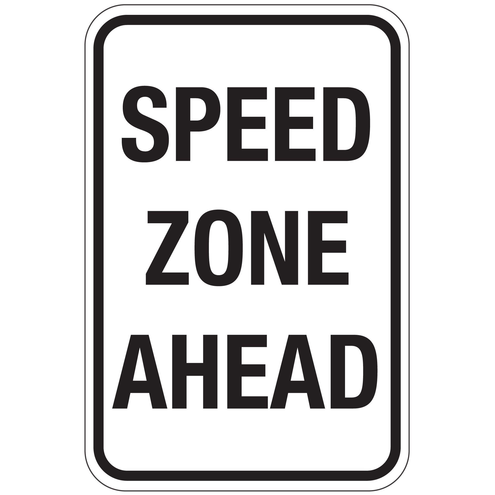 Speed Zone Ahead Sign 12"x18" | Carlton Industries