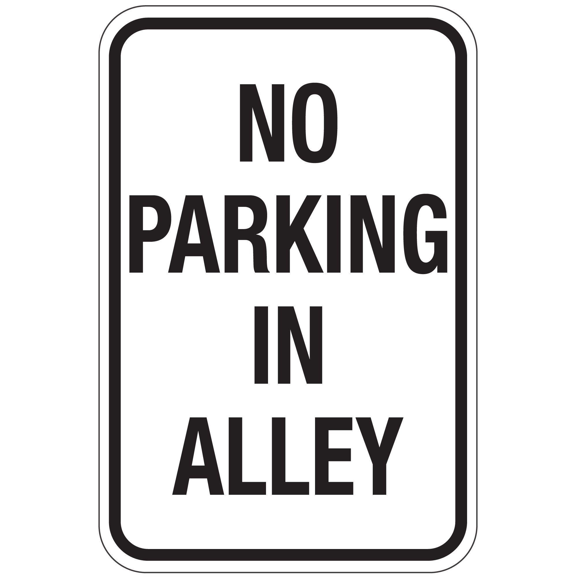 No Parking In Alley Sign 12" x 18" | Carlton Industries