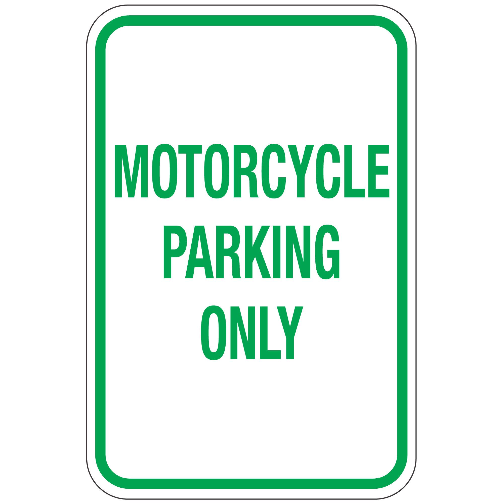 Motorcycle Parking Only Sign 12" x 18" | Carlton Industries