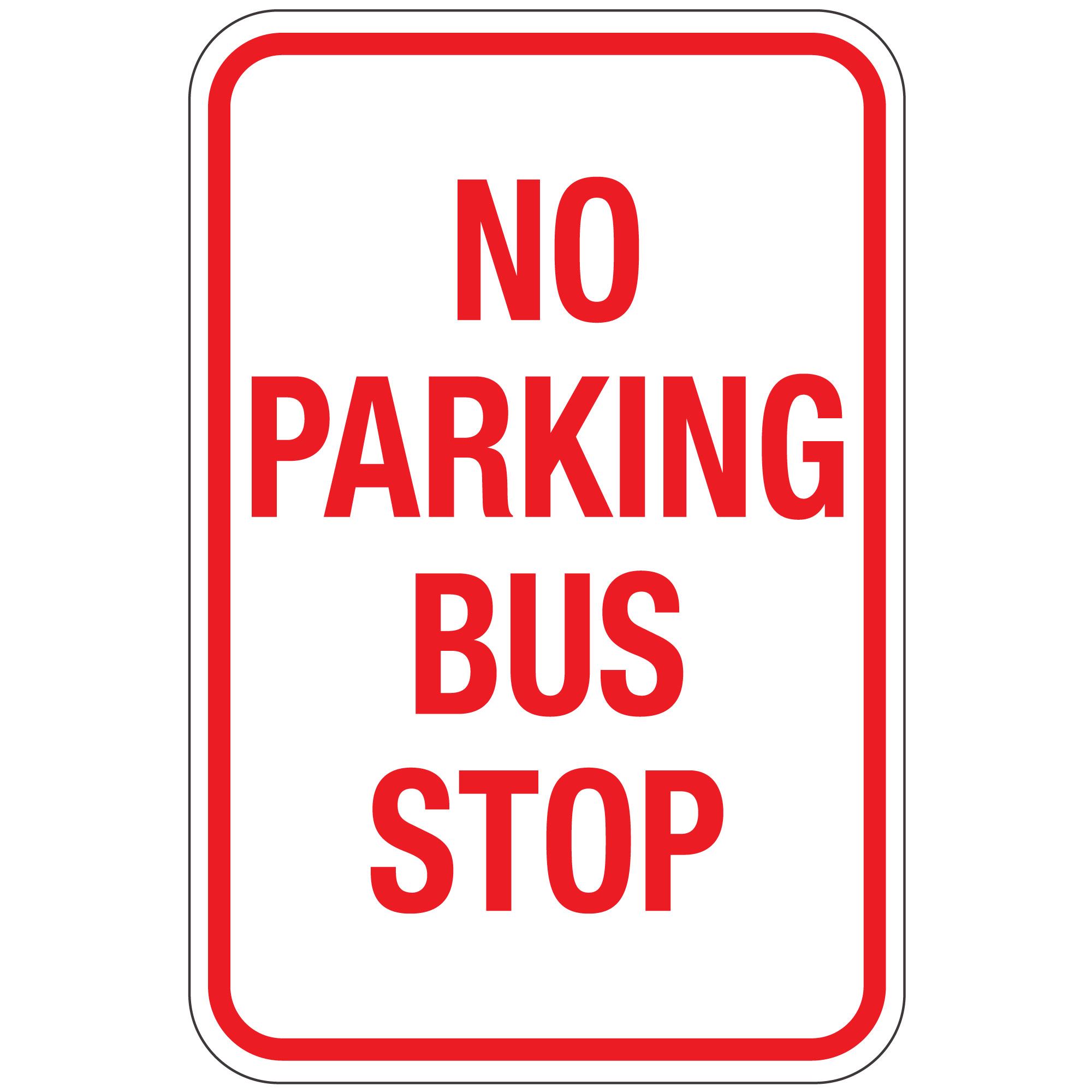 No Parking Bus Stop Sign 12" x 18" | Carlton Industries