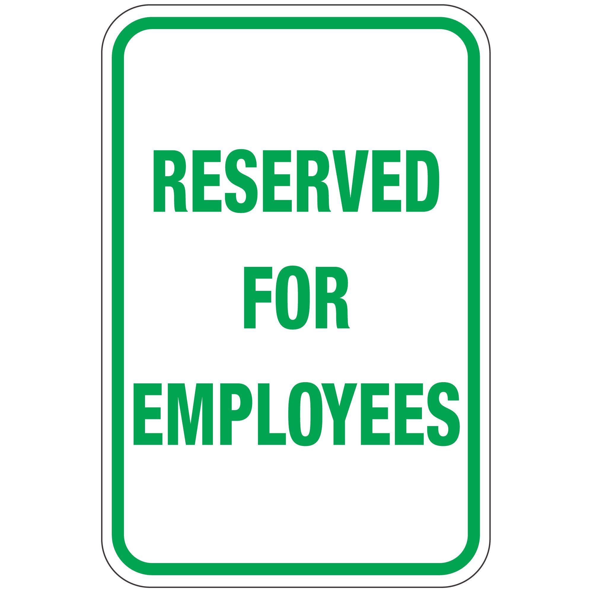 Reserved For Employees Sign 12" x 18" | Carlton Industries