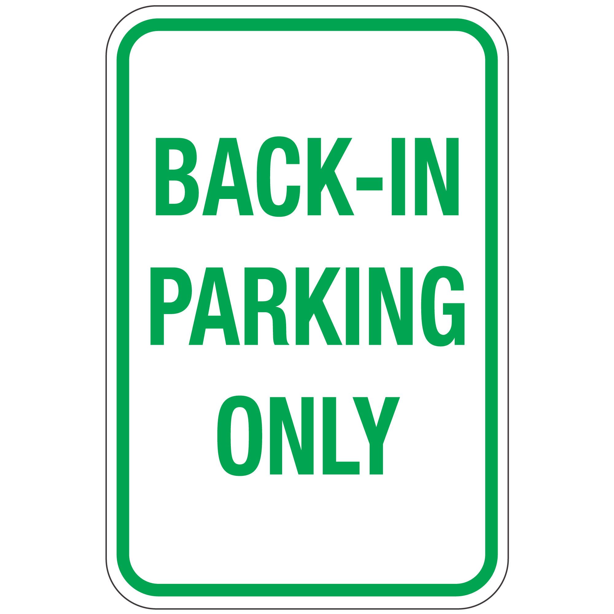 Back-In Parking Only Sign 12" x 18" | Carlton Industries